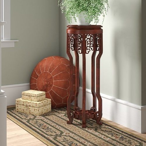Round Pedestal Mahogany Plant Stand 3D model | CGTrader