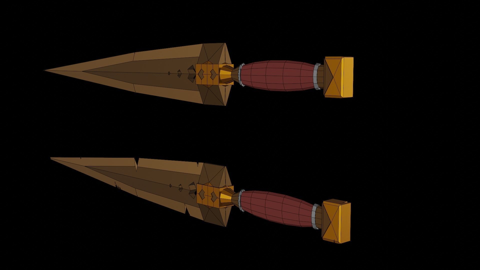 Steampunk Blade low-poly game ready free VR / AR / low-poly 3D model ...