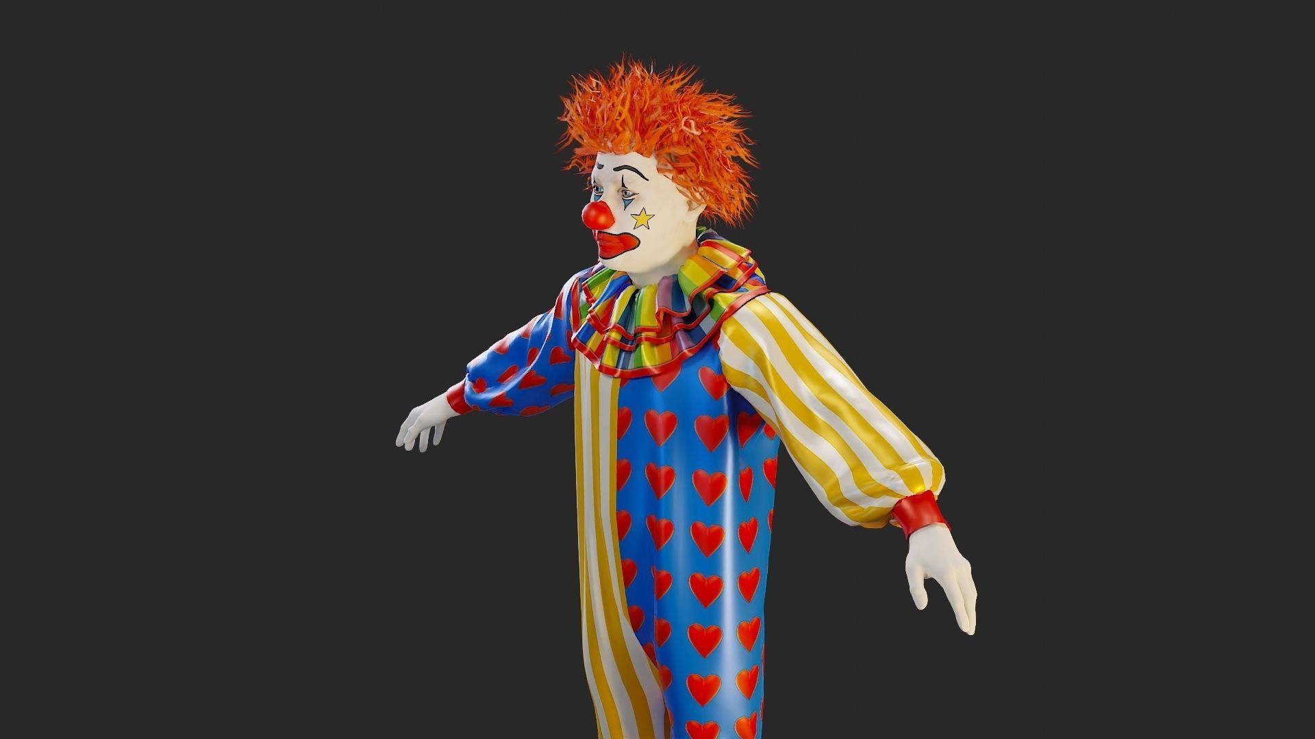 Clown Male ACC2130 Tpose 3D model | CGTrader