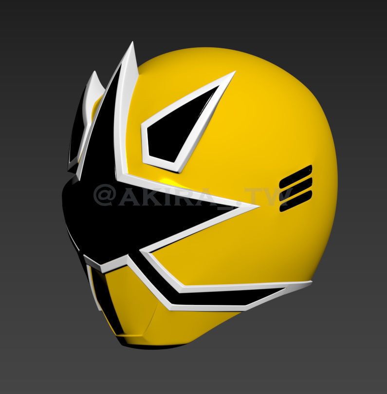 Power Ranger Gold Samurai Ranger Helmet 3D model 3D printable | CGTrader