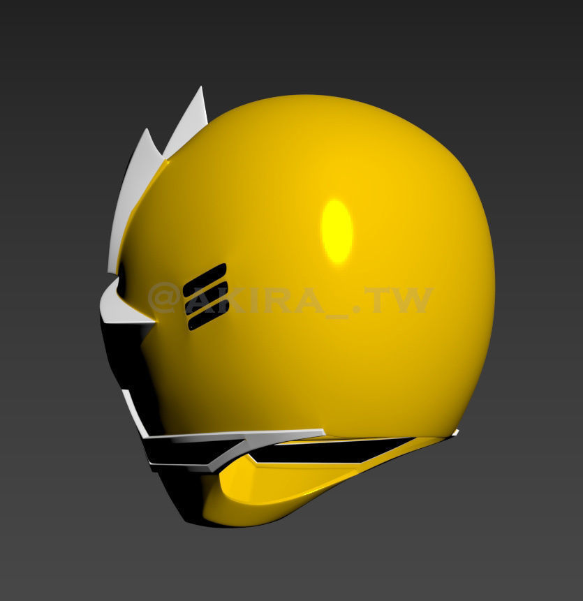 Power Ranger Gold Samurai Ranger Helmet 3D model 3D printable | CGTrader