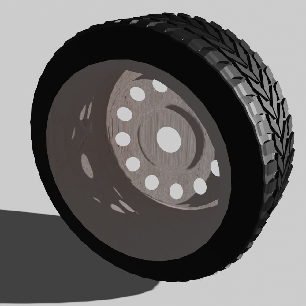 3D model Stamped wheel with tire low-poly VR / AR / low-poly | CGTrader