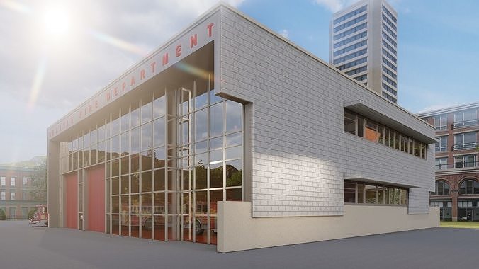 3D model FireStation Building 02 VR / AR / low-poly | CGTrader