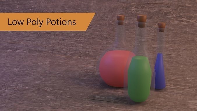 3D model Low Poly Potions VR / AR / low-poly | CGTrader