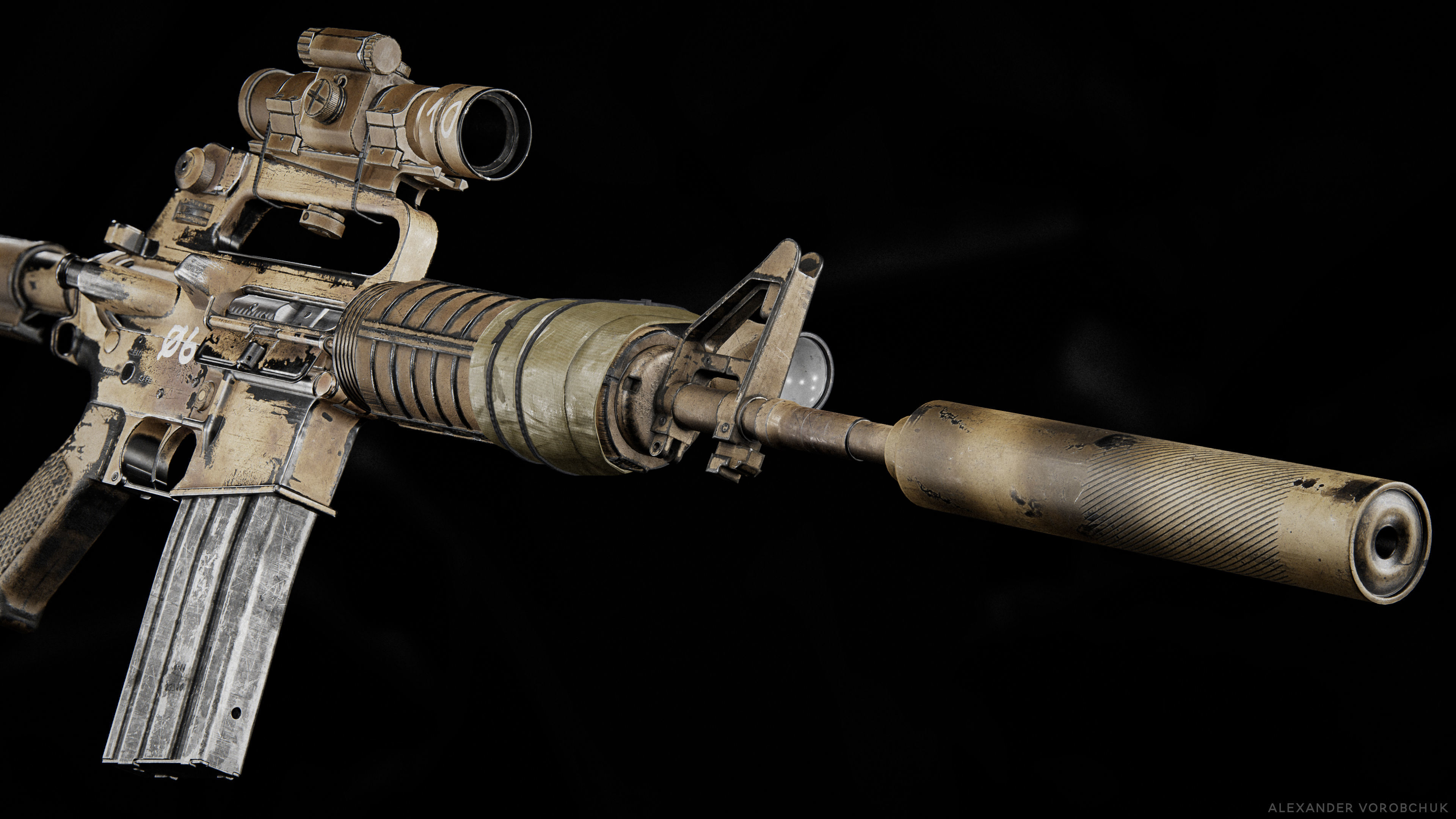 3D model M16A2 Gordon Carbine VR / AR / low-poly | CGTrader