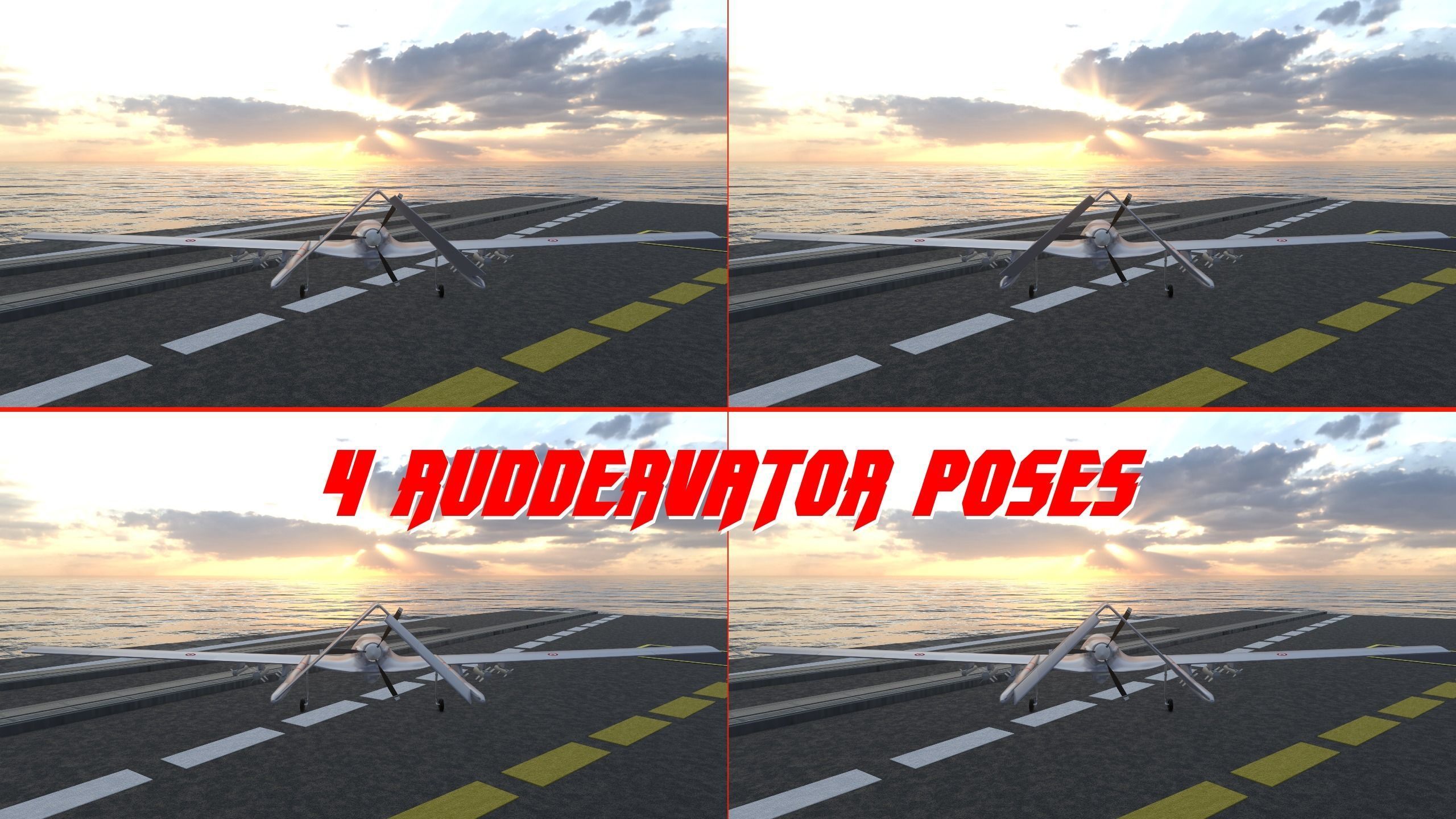 3D model Bayraktar TB3 Unmanned Combat Aerial Vehicle VR / AR / low ...