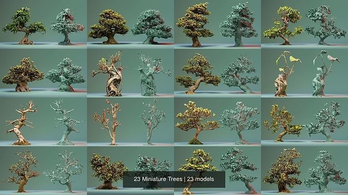 23 Enchanted Miniature Trees 3D Model Collection | CGTrader