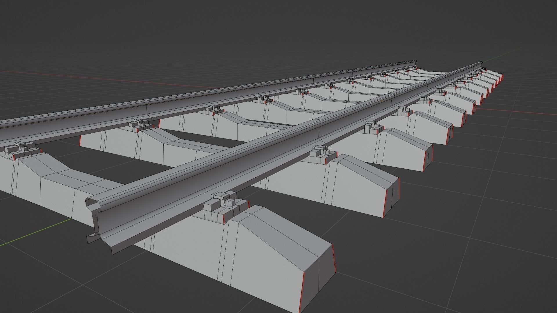 Railroad train track with metal rails free 3D model | CGTrader
