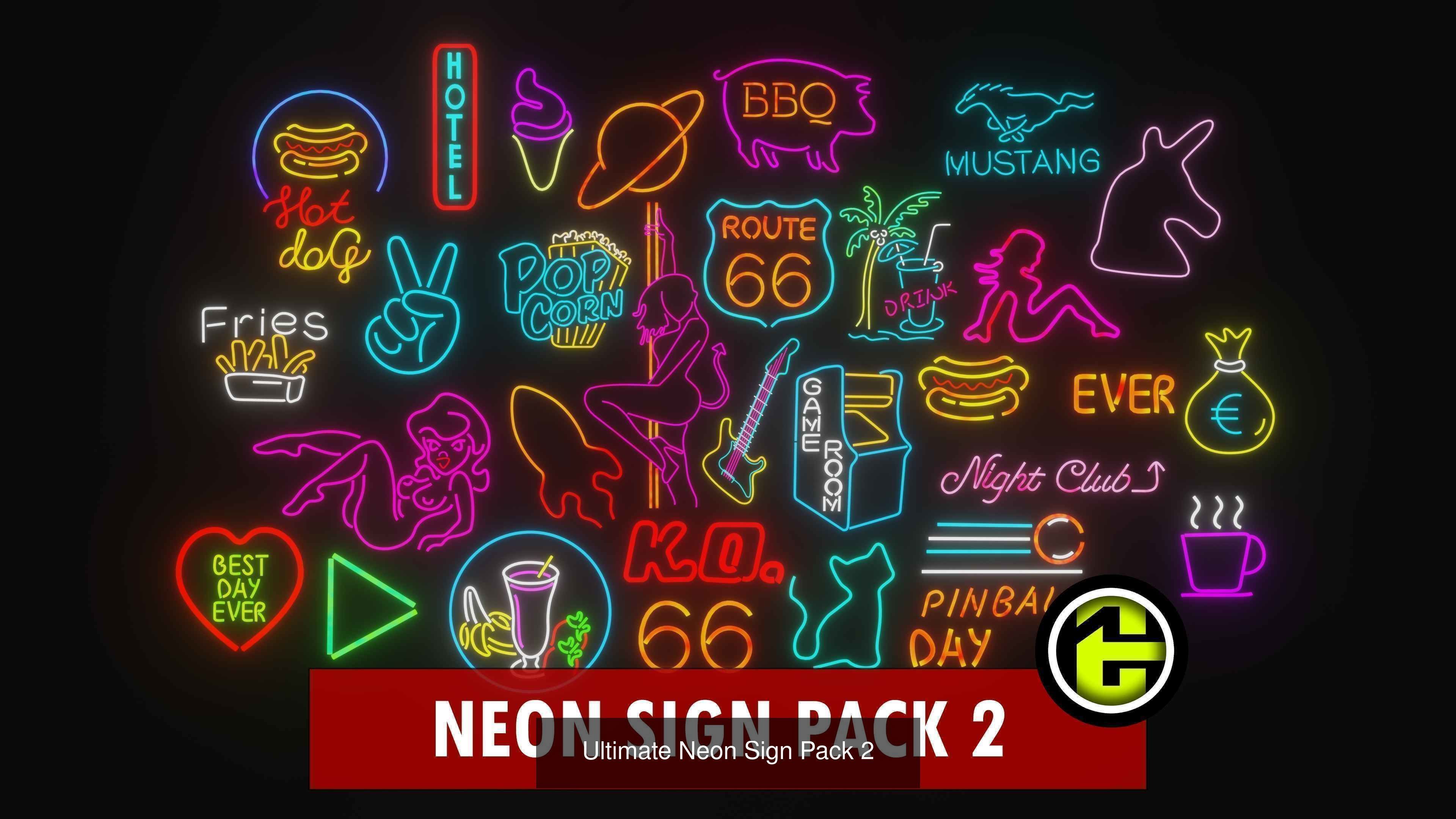 Ultimate Neon Sign Bundle Vol1 - 223 3D Model Collection | CGTrader