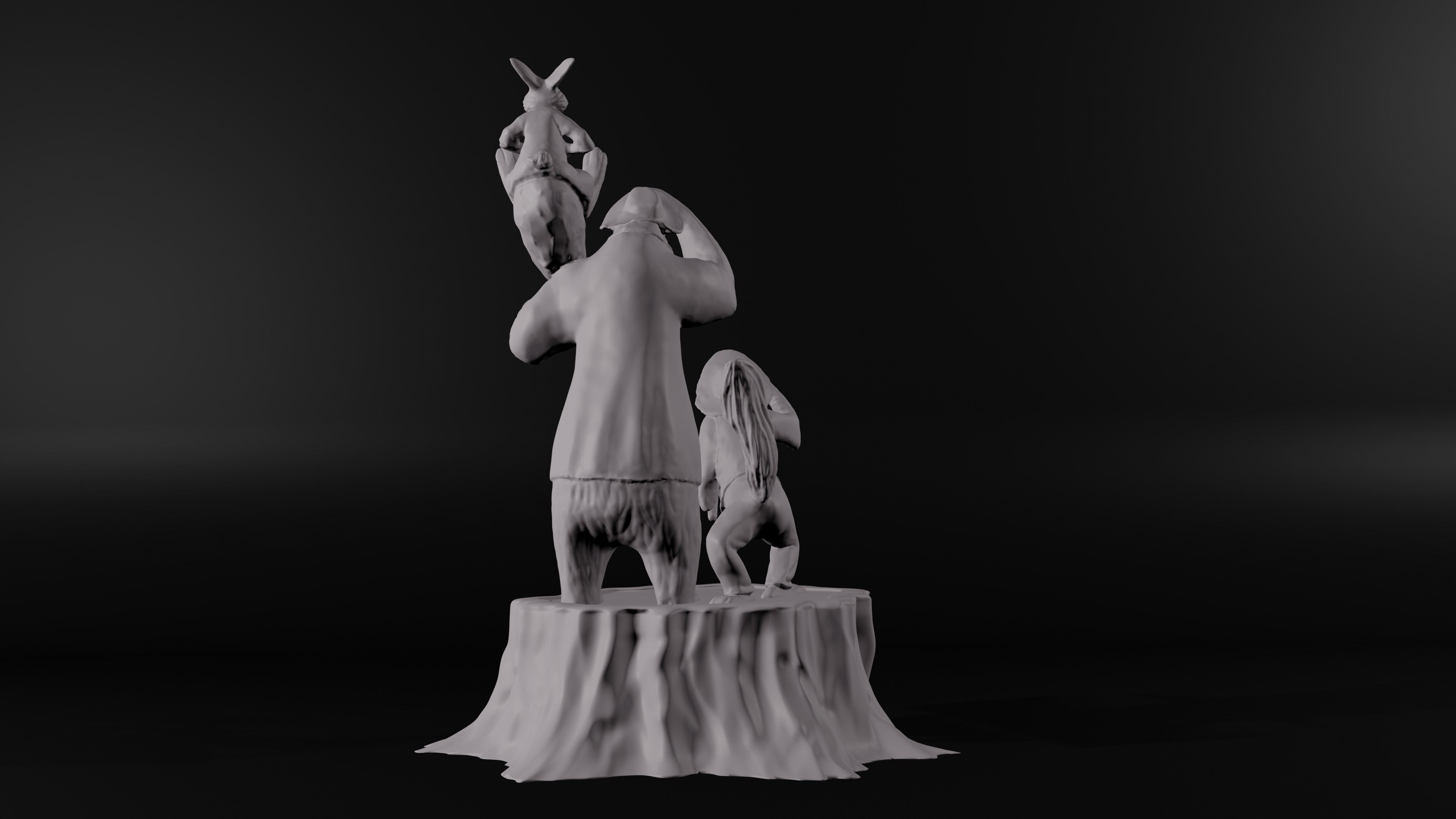 Splash Mountain Statue with Brer Fox Brer Bear and Brer Rabbit 3D model ...