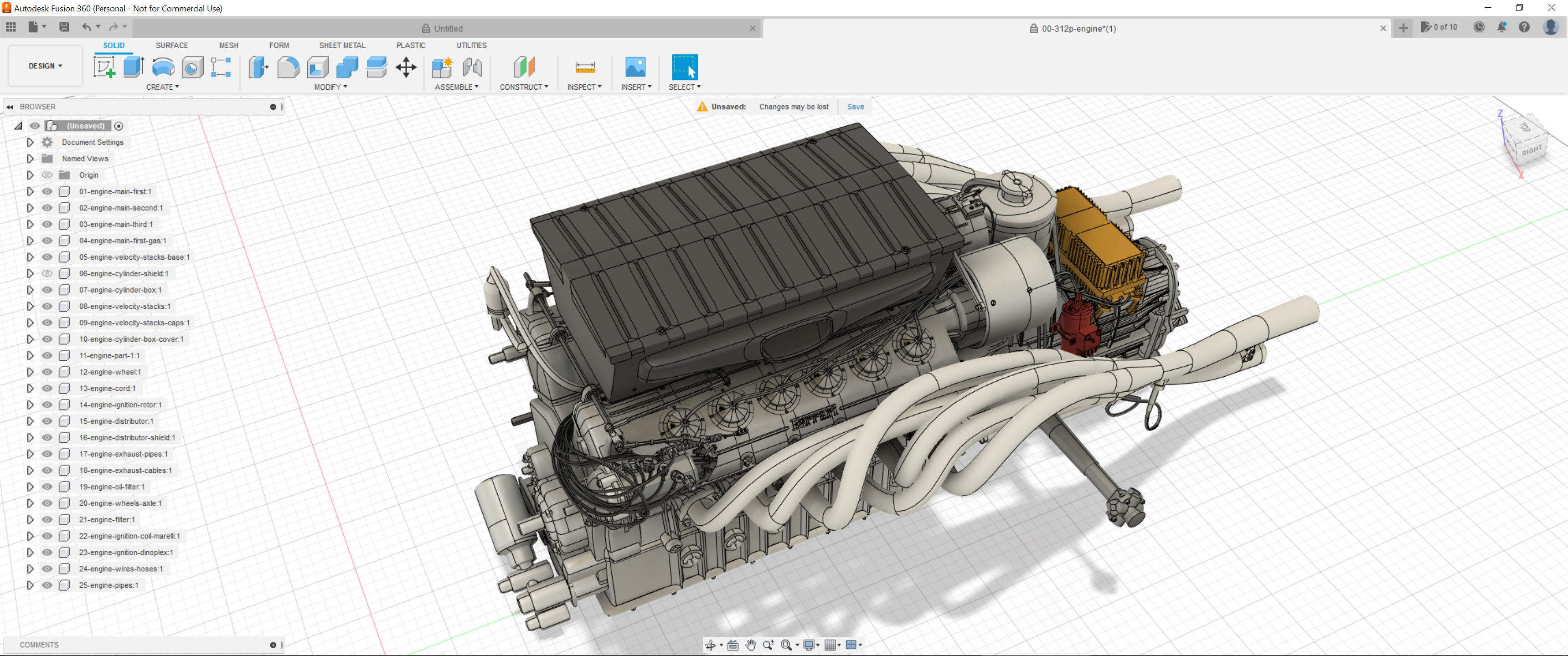 Ferrari 312 P Engine - 3 liter 3D model 3D printable | CGTrader