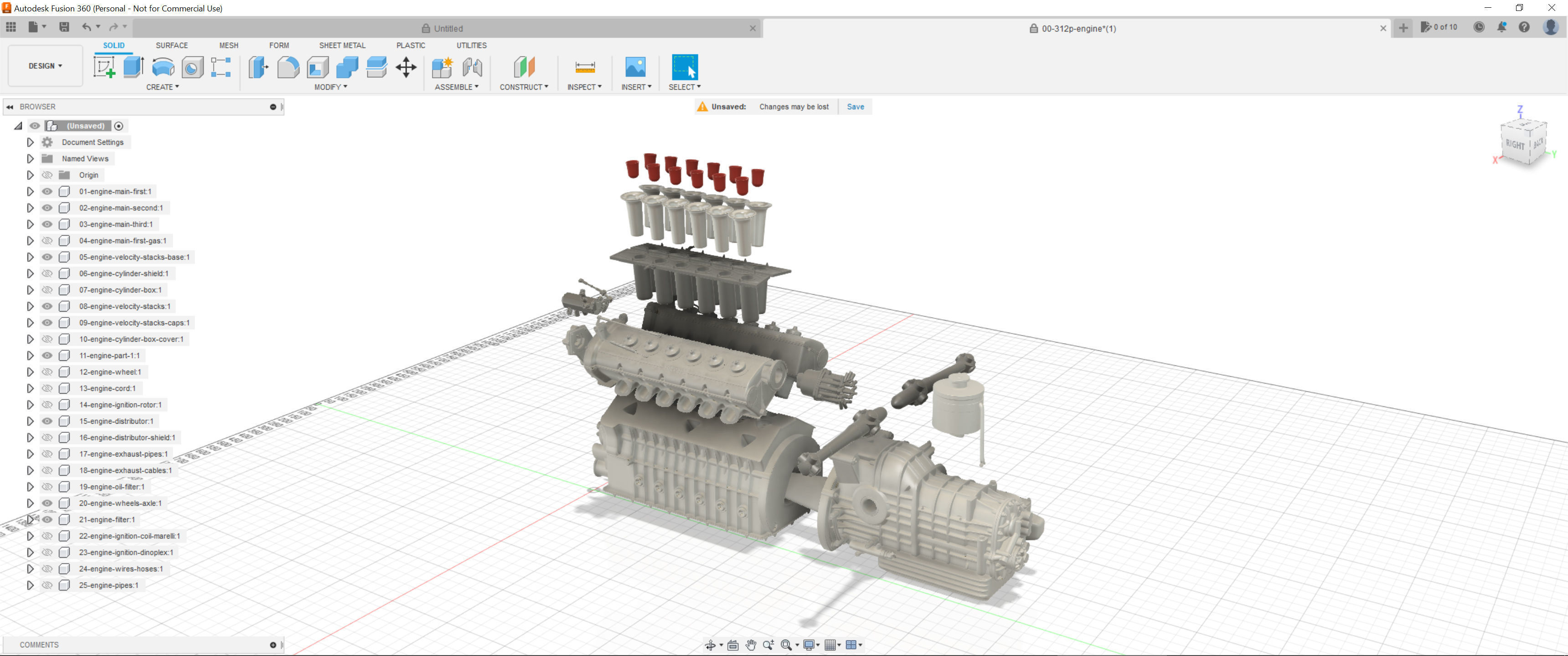 Ferrari 312 P Engine - 3 liter 3D model 3D printable | CGTrader