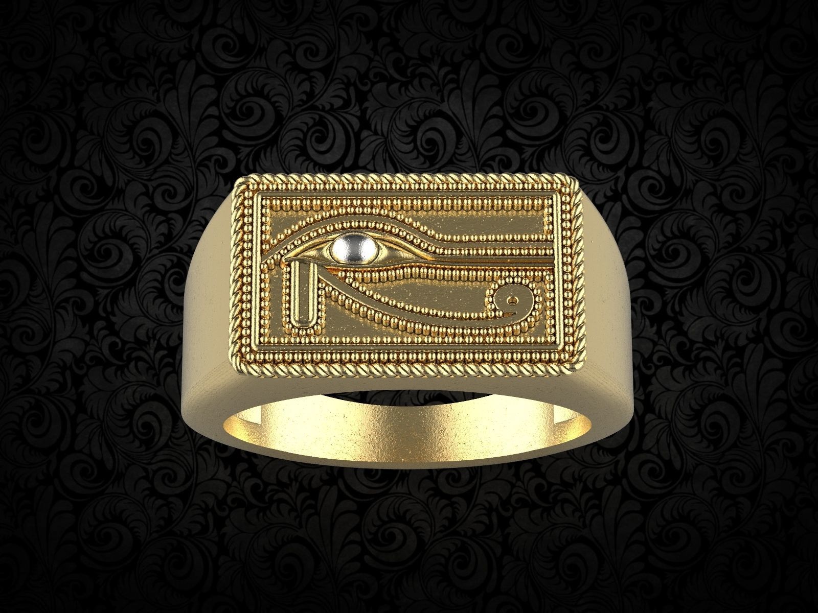 Beaded Egyptian Signet Ring 3D model 3D printable | CGTrader