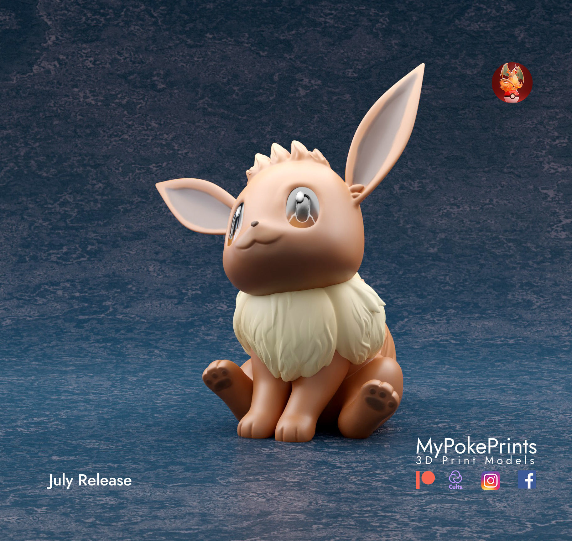 EEVEE 3 POSES - PRE-SUPPORTED POKEMON 3D model 3D printable | CGTrader