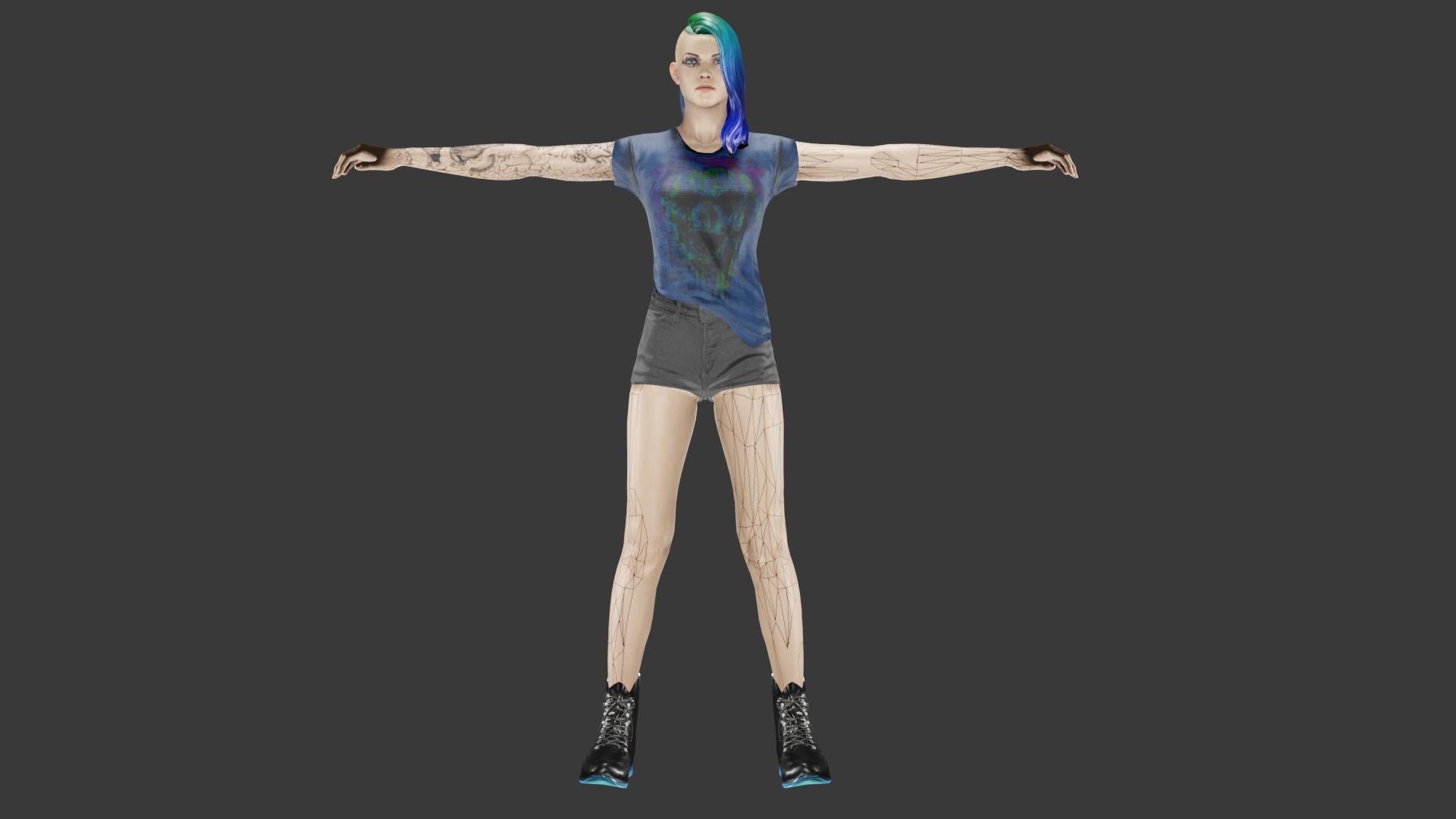 3D model Cyber Punk Female VR / AR / low-poly | CGTrader