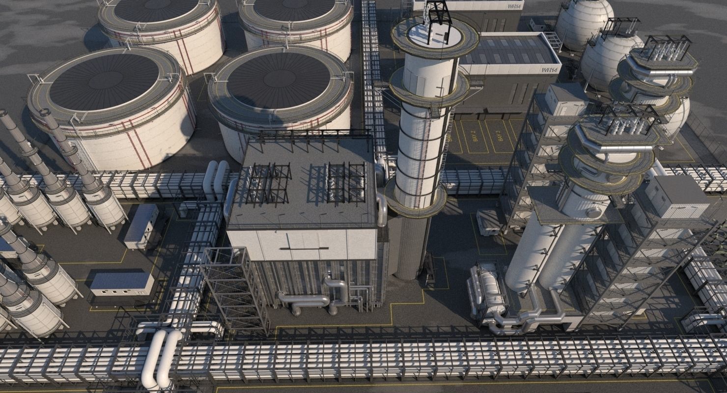 Refinery power transformer with two poles 3D model | CGTrader