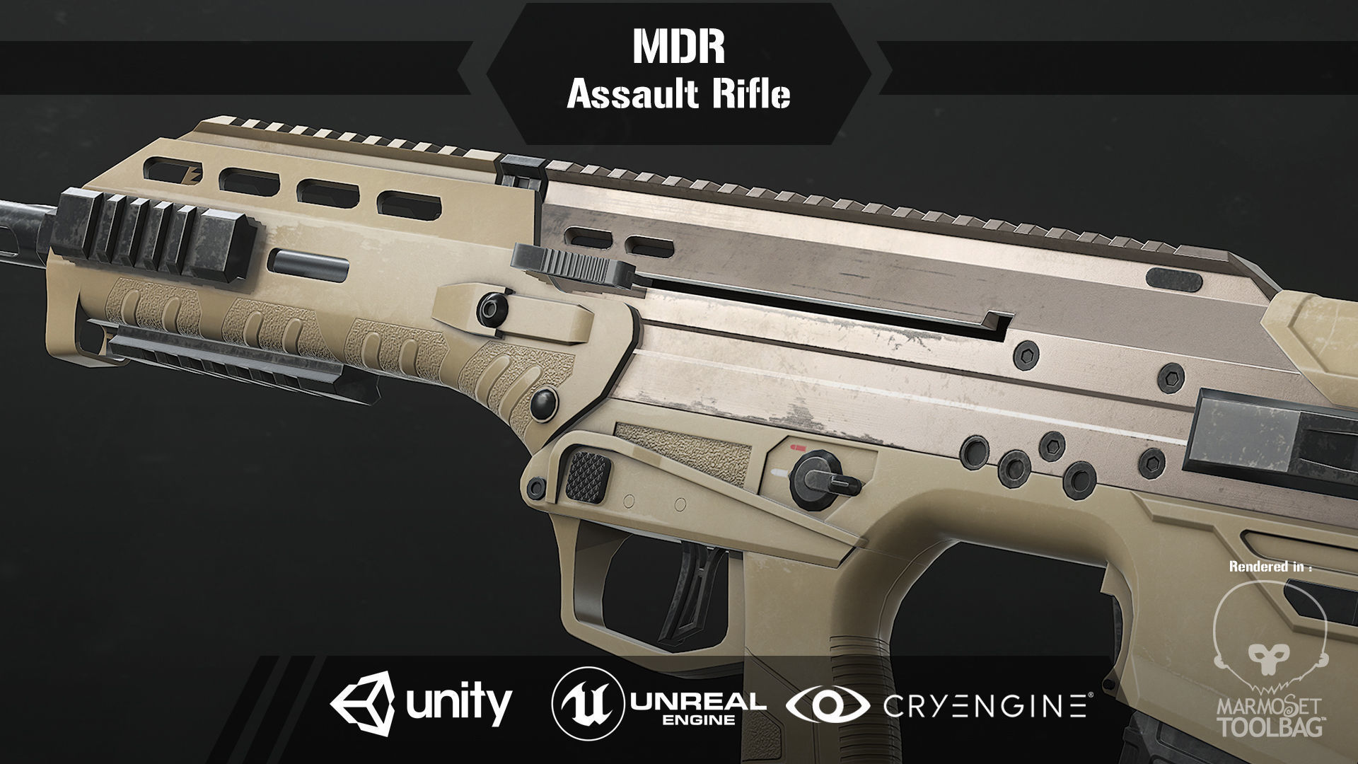 3D model MDR Assault Rifle VR / AR / low-poly | CGTrader