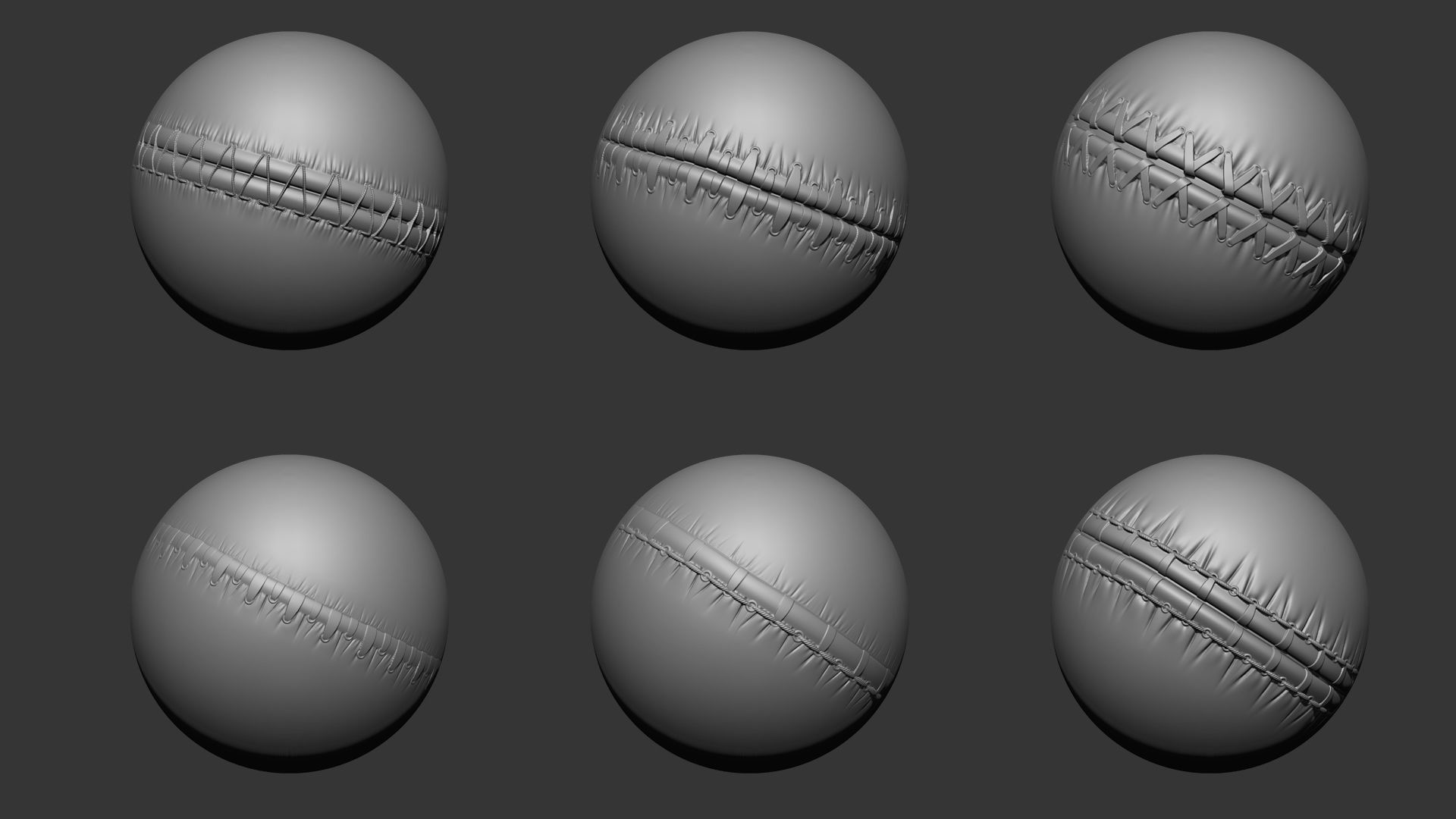 200 Seams And Stitches Brushes Video Tutorial-Collection 3D model ...