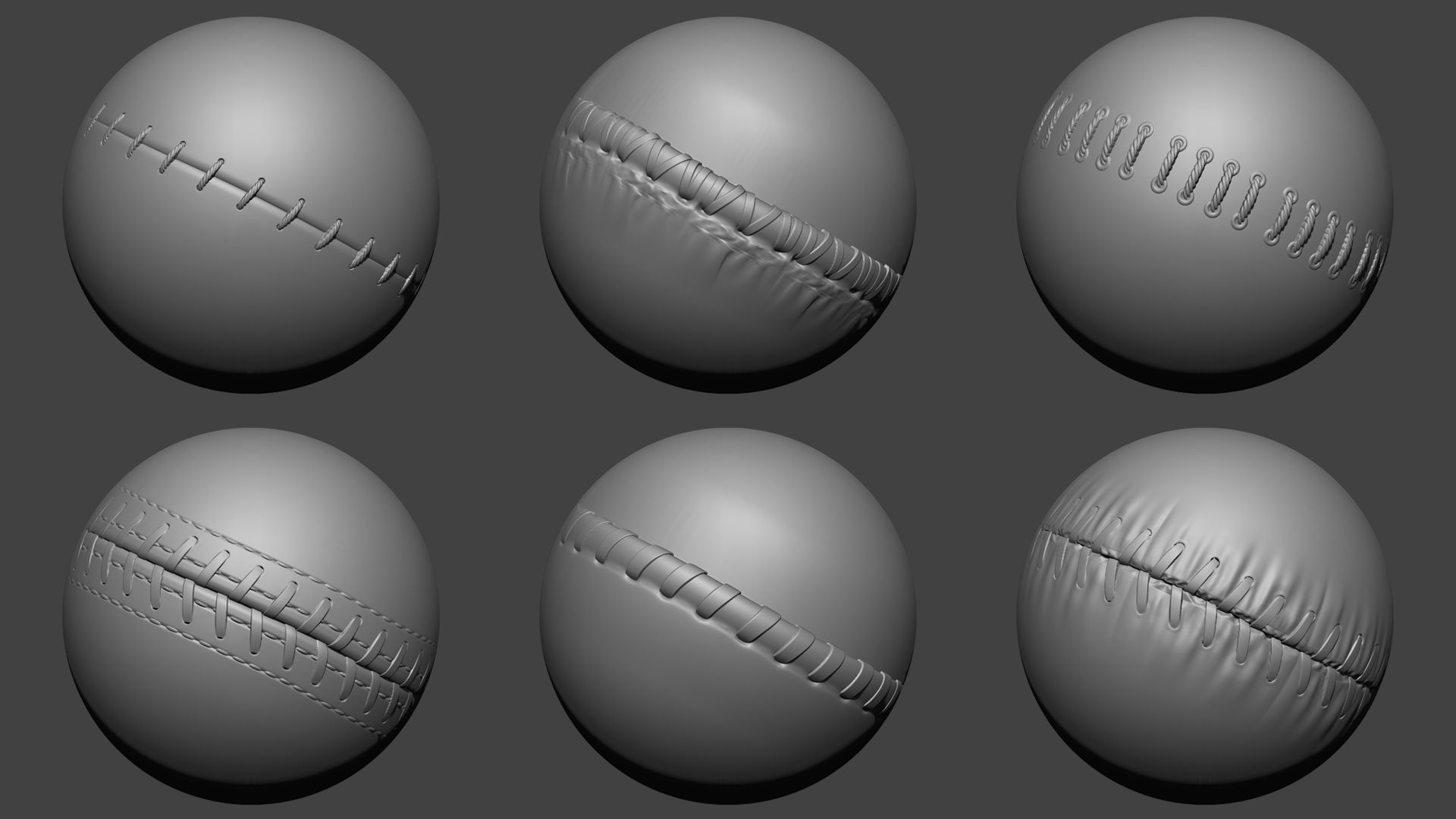 200 Seams And Stitches Brushes Video Tutorial-Collection 3D model ...