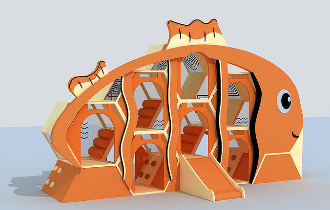 0-3 years old baby Indoor maze play fish playground equipment 3D model ...