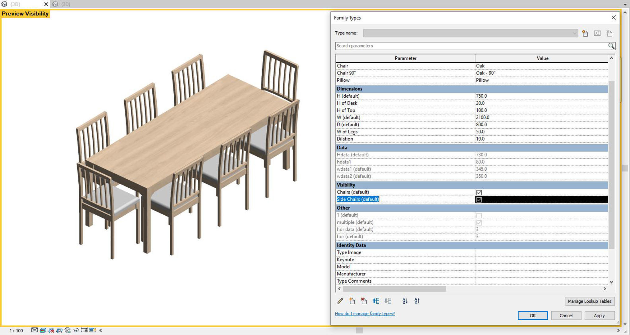 3D model Dining Table Ikea EKEDALEN - Full Parametric Revit Family VR ...