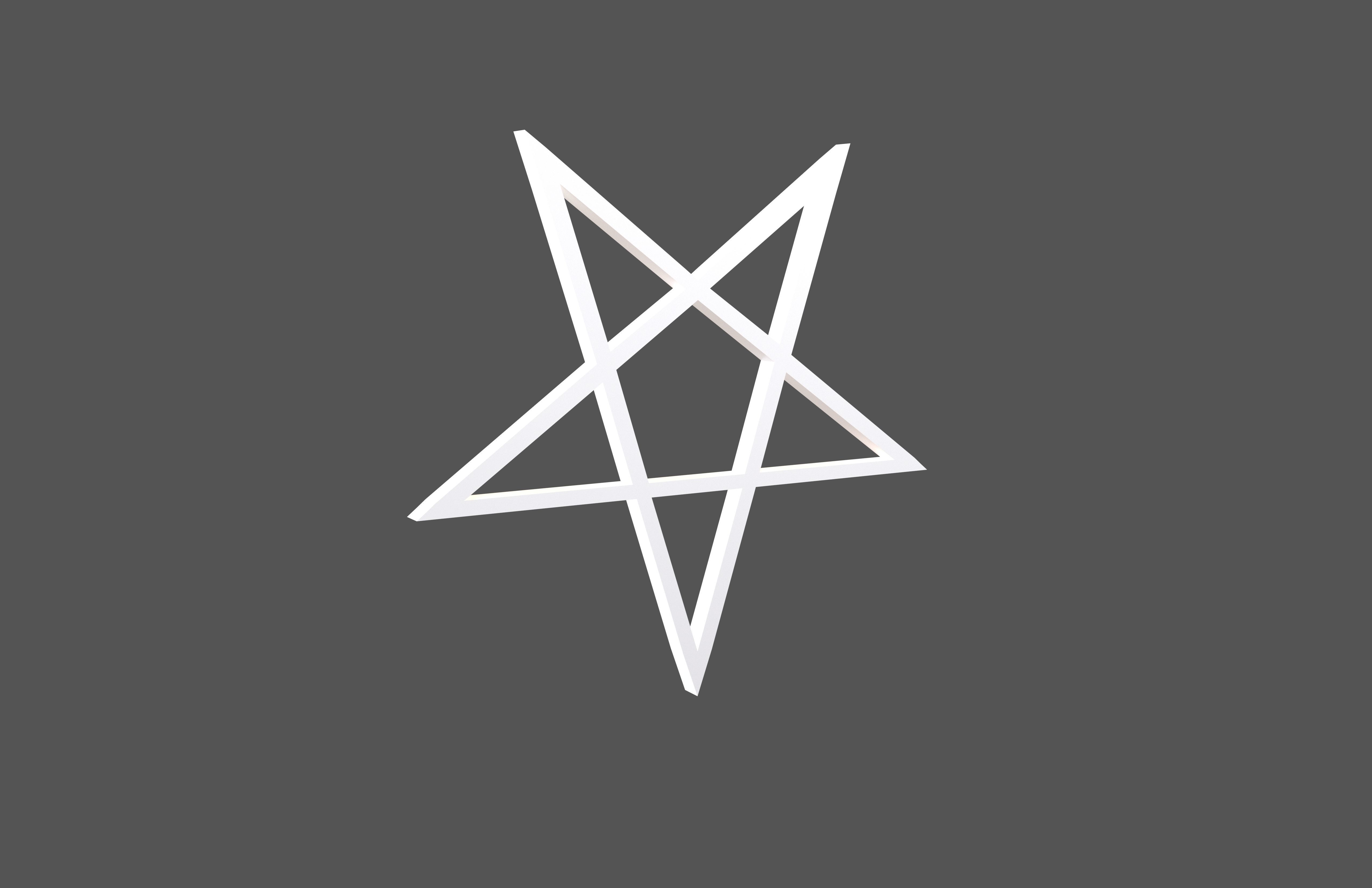 3D model Inverted Pentagram Symbol v1 002 VR / AR / low-poly | CGTrader