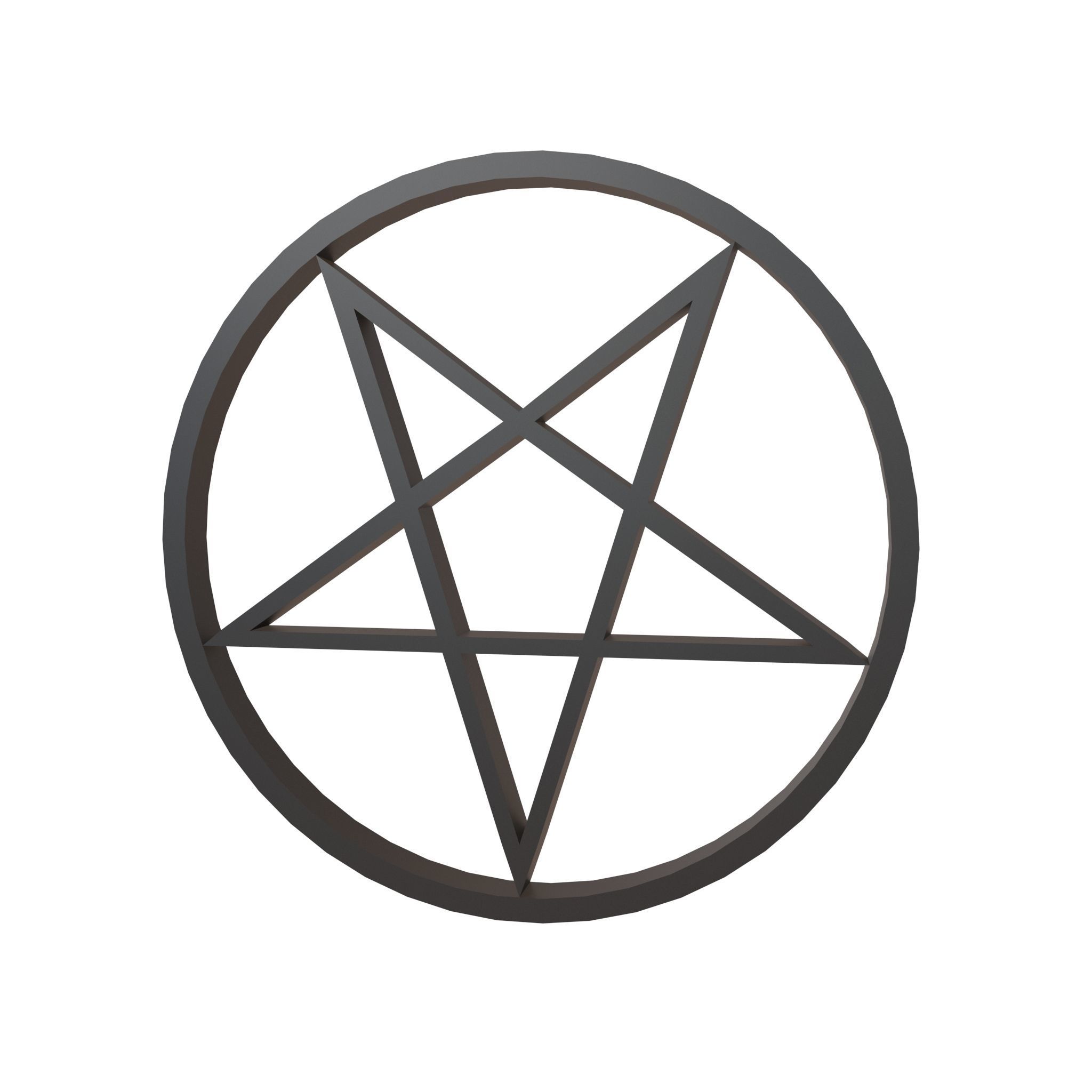 3D model Inverted Pentagram Symbol v2 001 VR / AR / low-poly | CGTrader