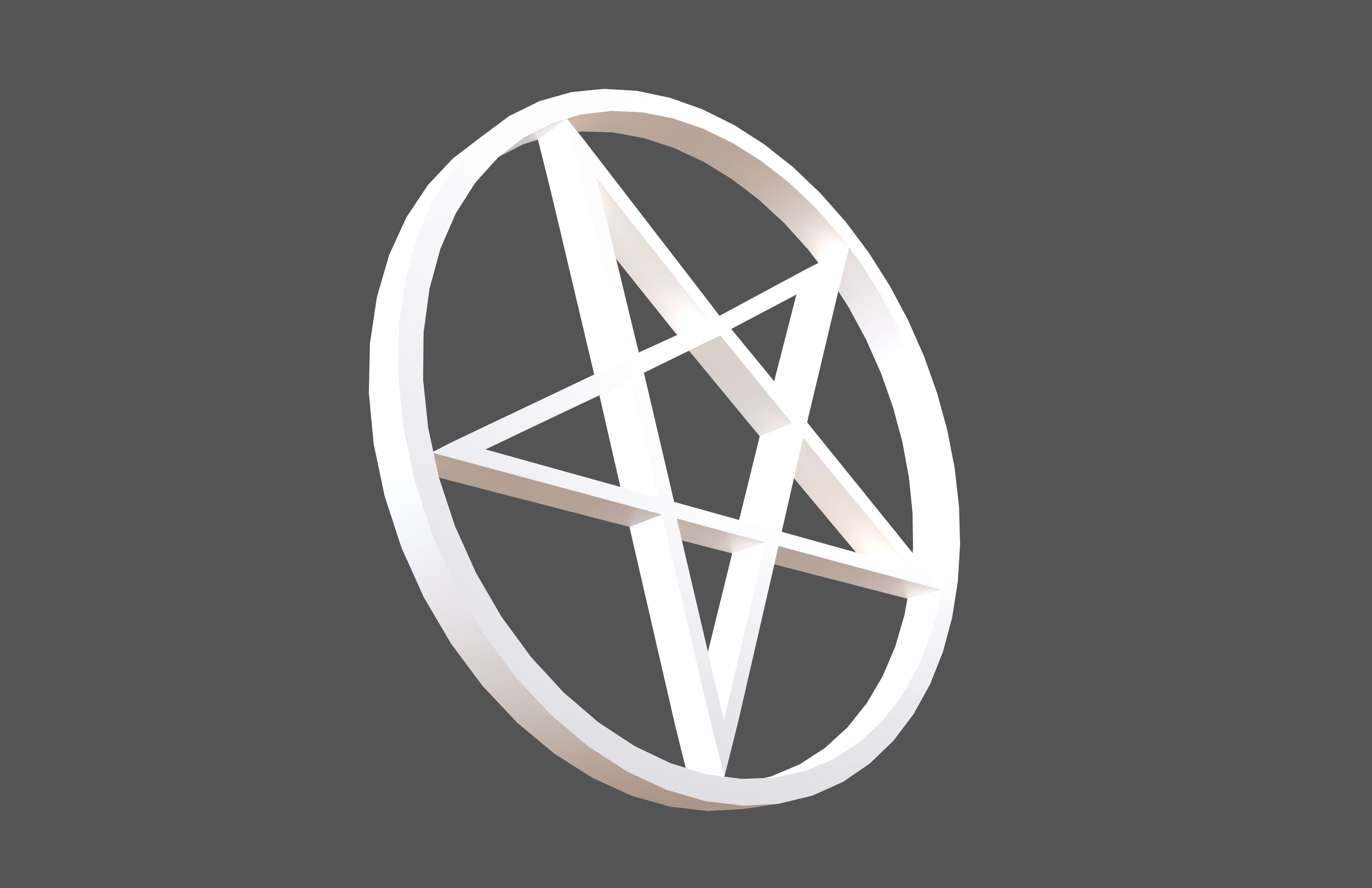 3D model Inverted Pentagram Symbol v2 002 VR / AR / low-poly | CGTrader