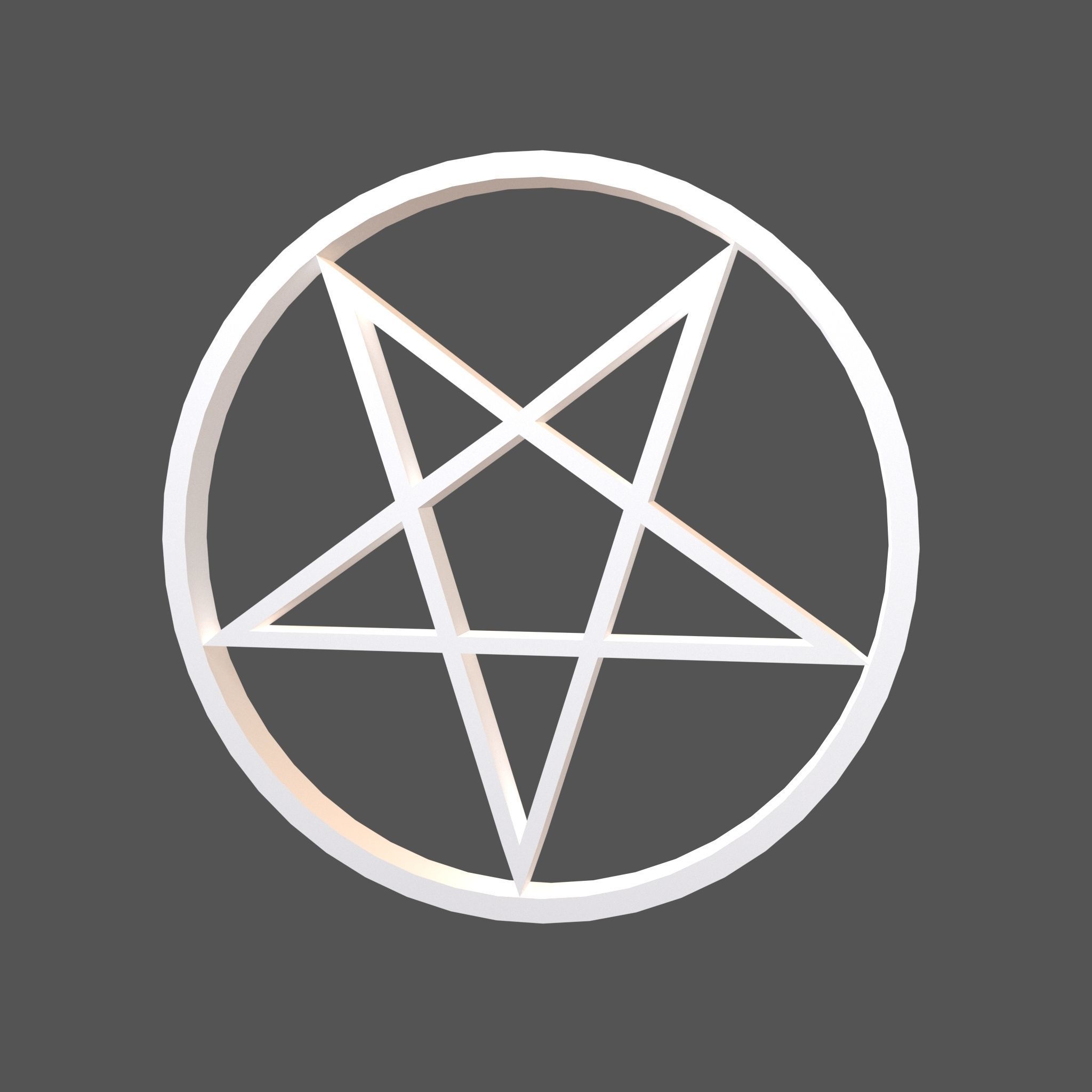 3D model Inverted Pentagram Symbol v2 002 VR / AR / low-poly | CGTrader