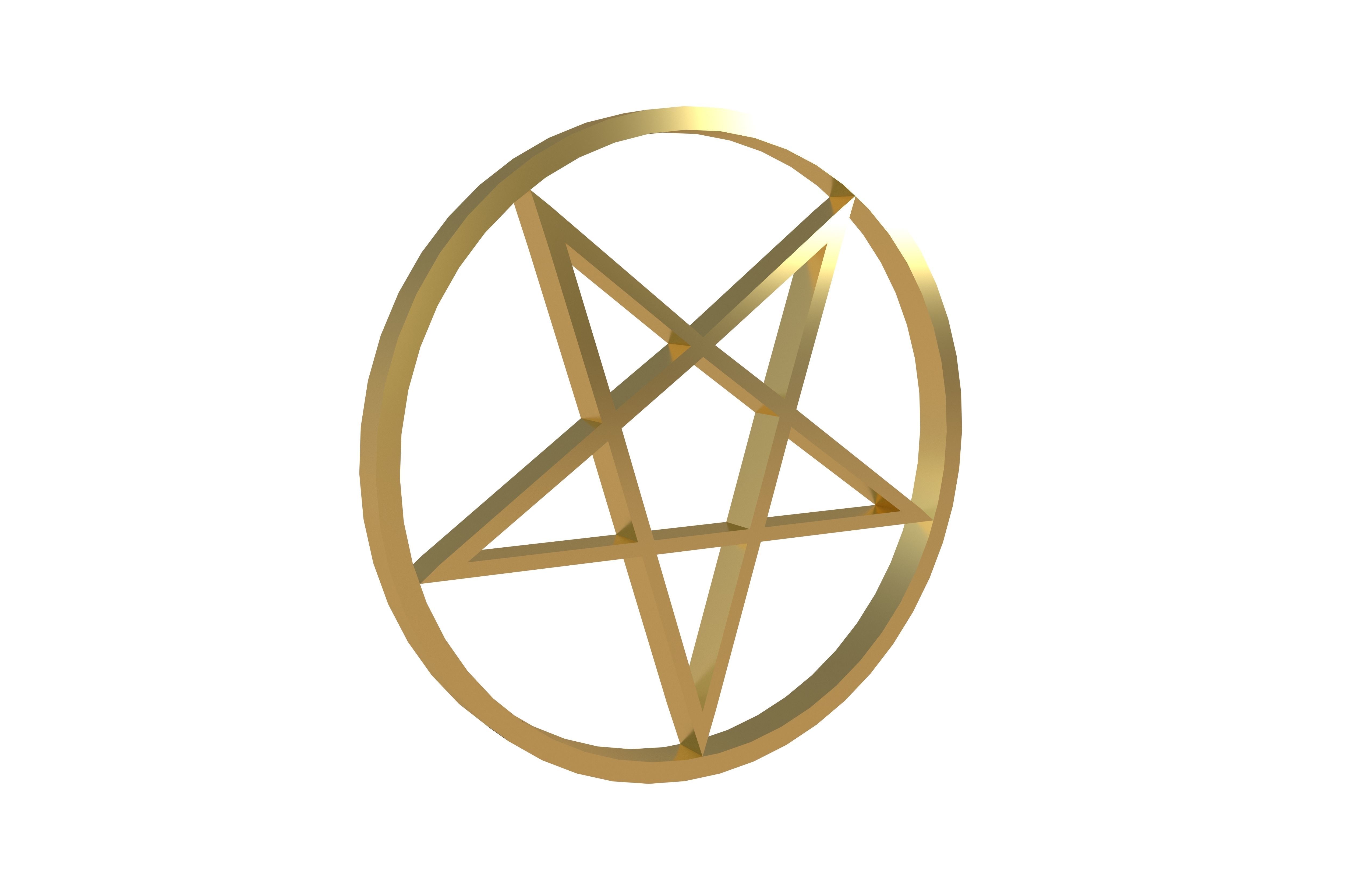 3D model Inverted Pentagram Symbol v2 003 VR / AR / low-poly | CGTrader
