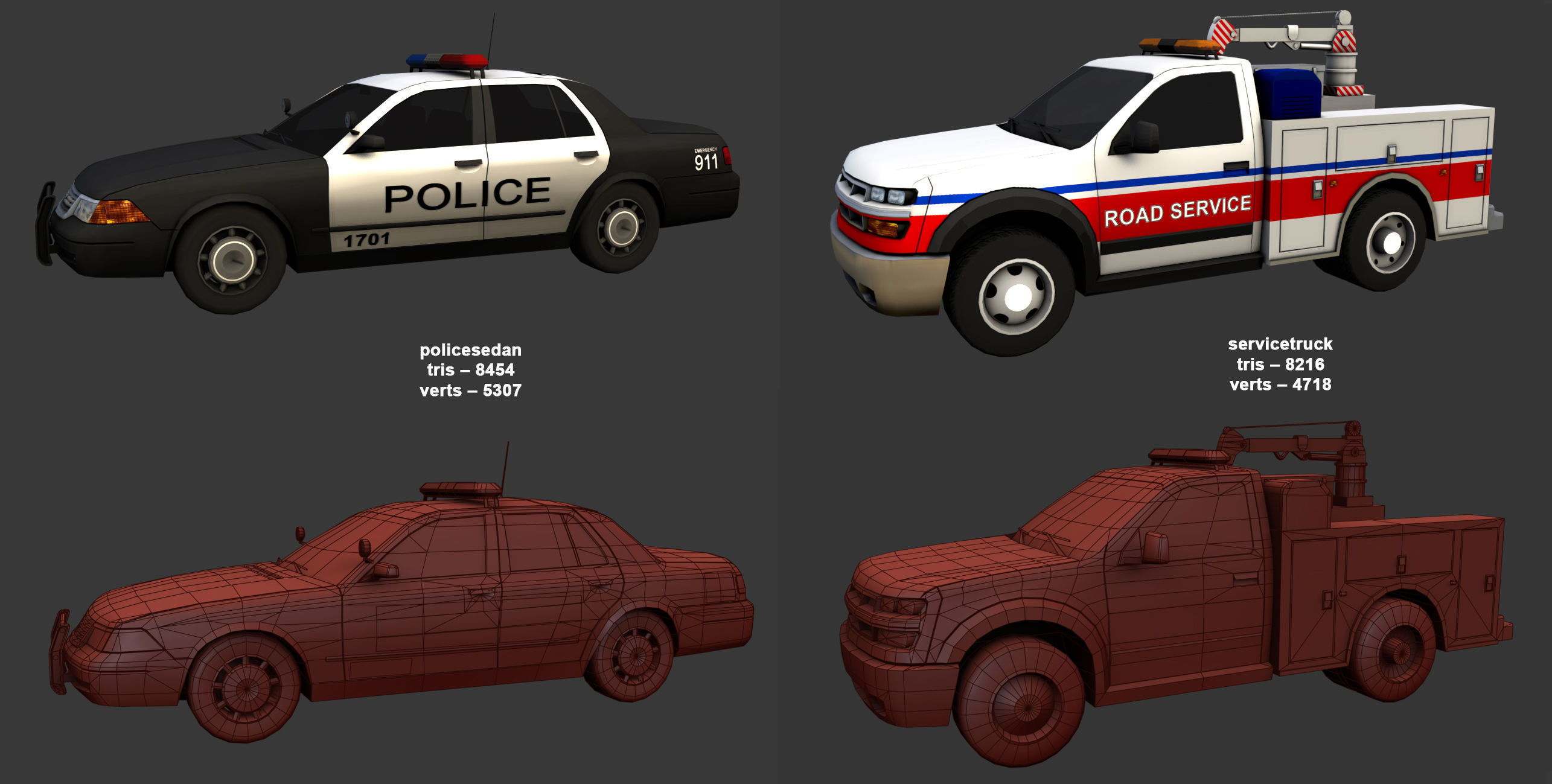 3D model Generic civil service vehicles pack DONATE UKRAINE VR / AR ...