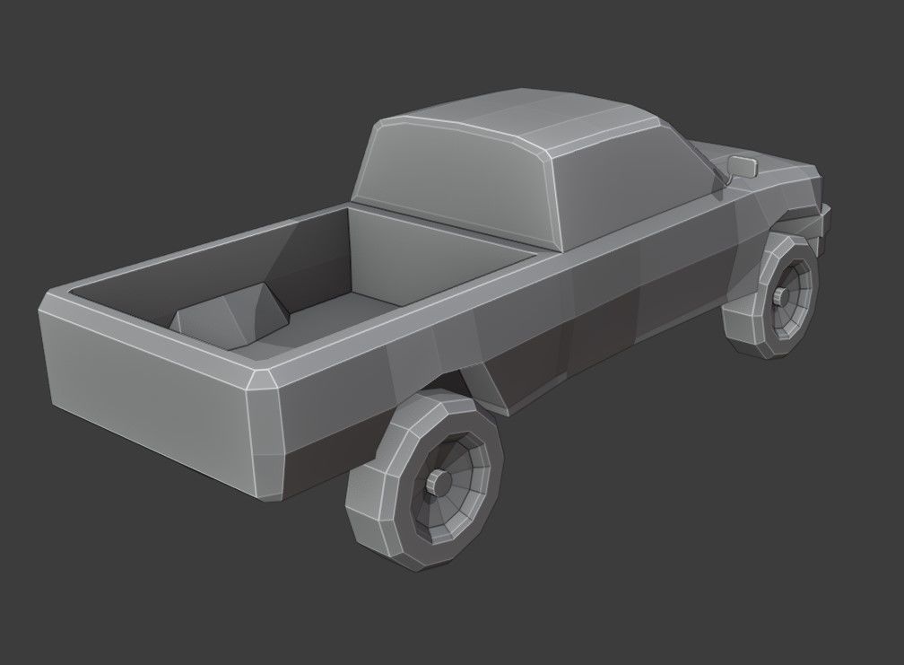 3D model Pickup Truck Low Poly VR / AR / low-poly | CGTrader