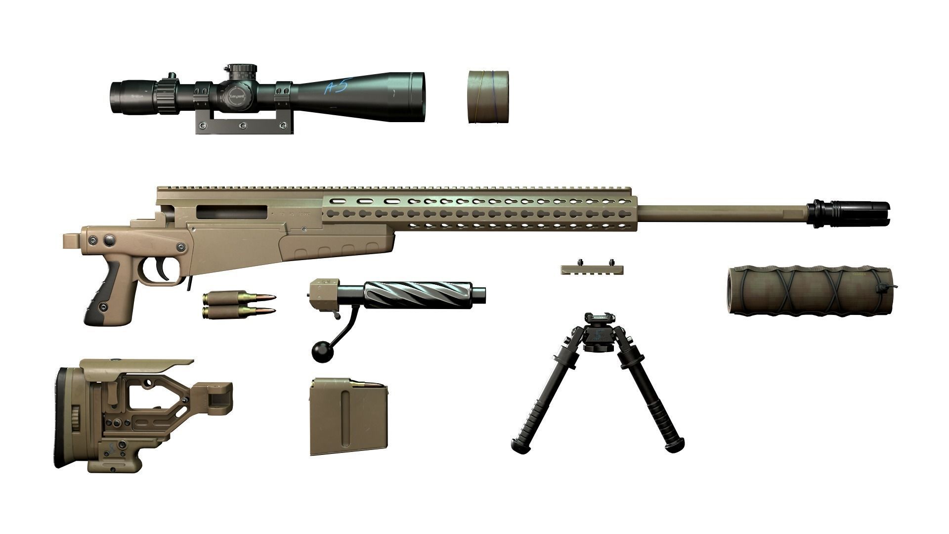 3D model AXMC sniper riffle VR / AR / low-poly | CGTrader