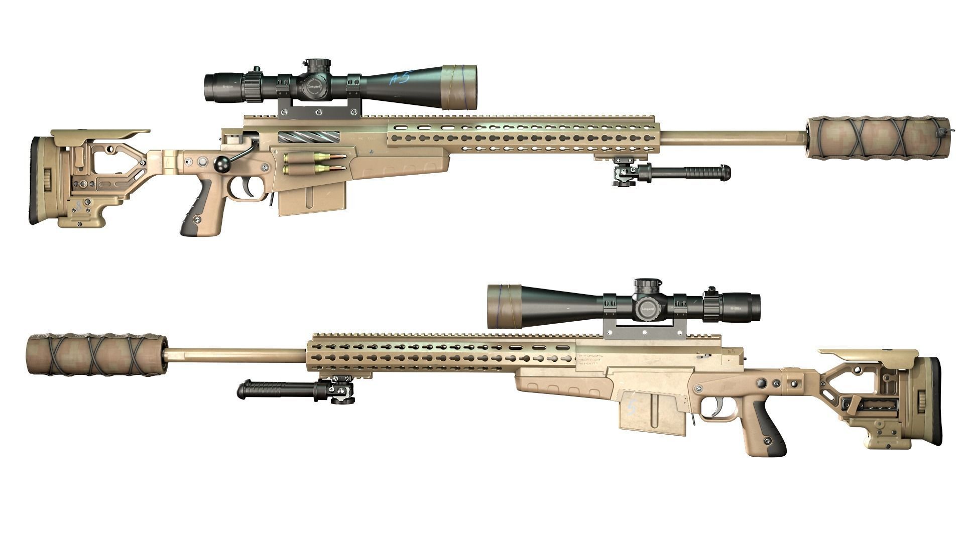 3D model AXMC sniper riffle VR / AR / low-poly | CGTrader