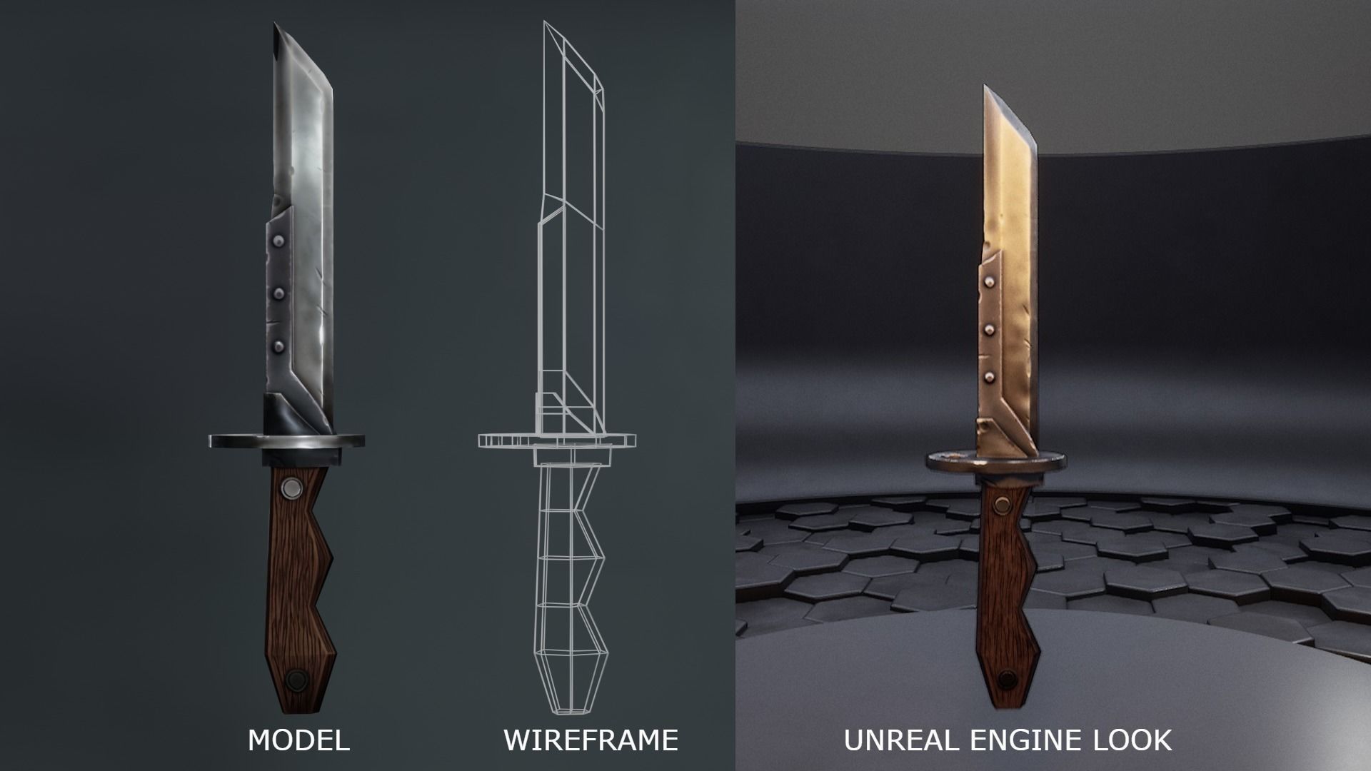 3D model Stylized Low Poly Combat Knife VR / AR / low-poly | CGTrader