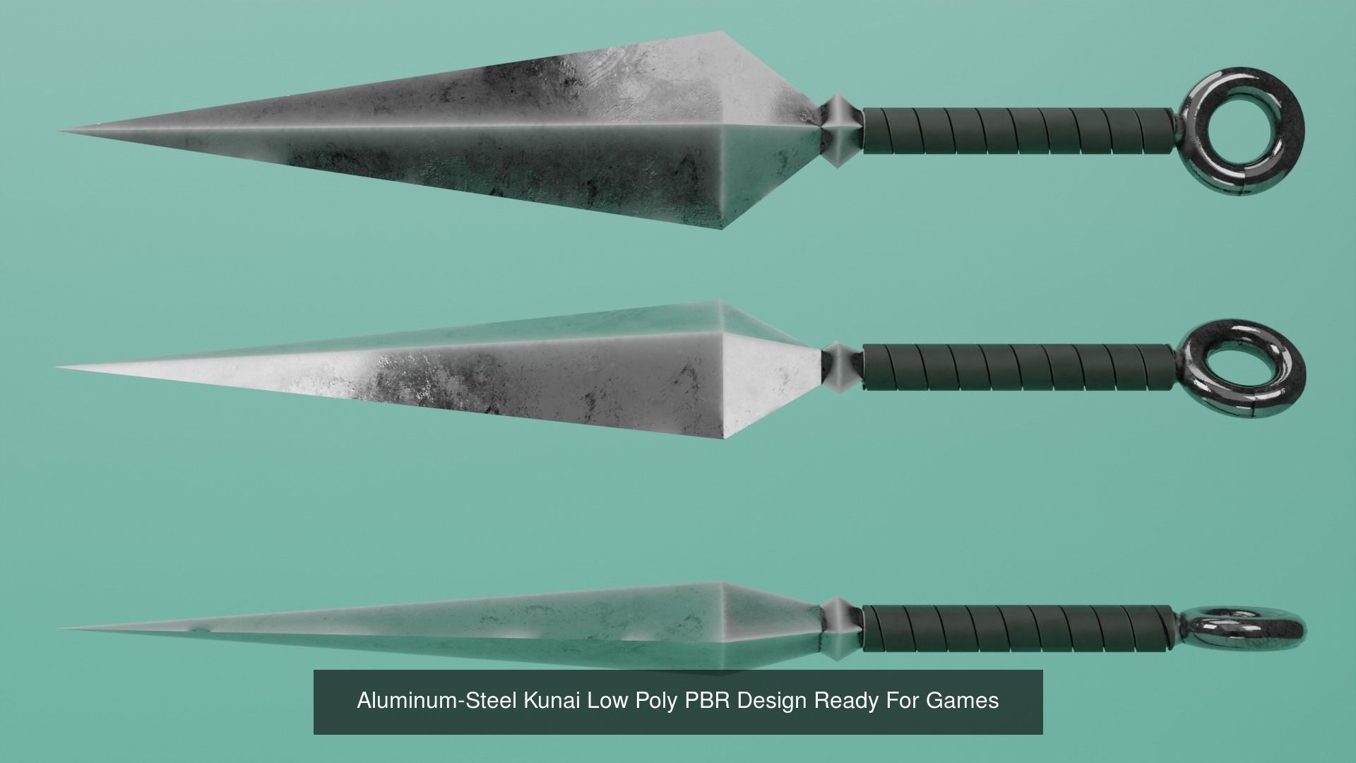 Triple Kunai Pack Well Textured and Unwrapped PBR Low Poly 3D Model ...