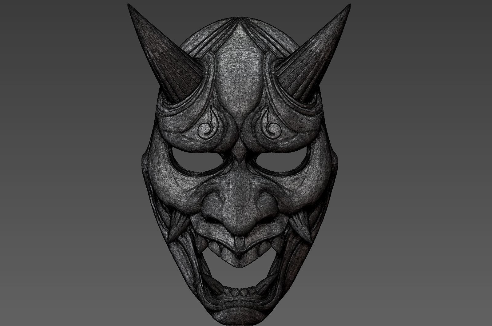 Japanese demon mask 3D model 3D printable | CGTrader