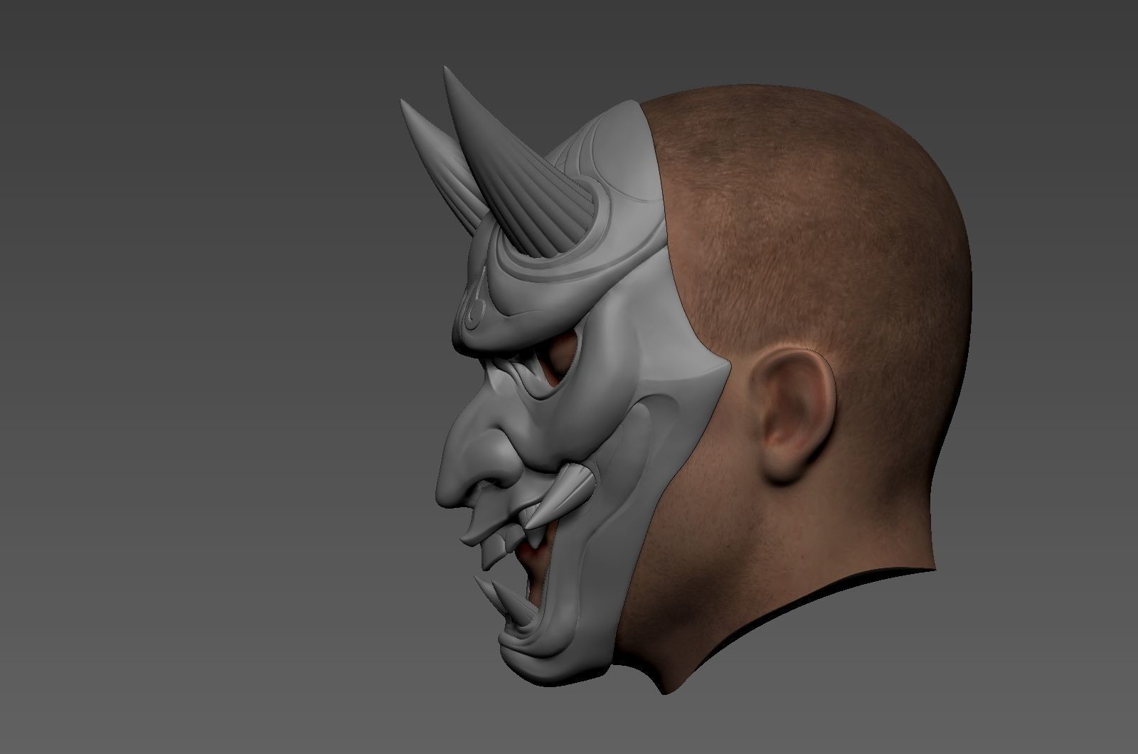 Japanese demon mask 3D model 3D printable | CGTrader