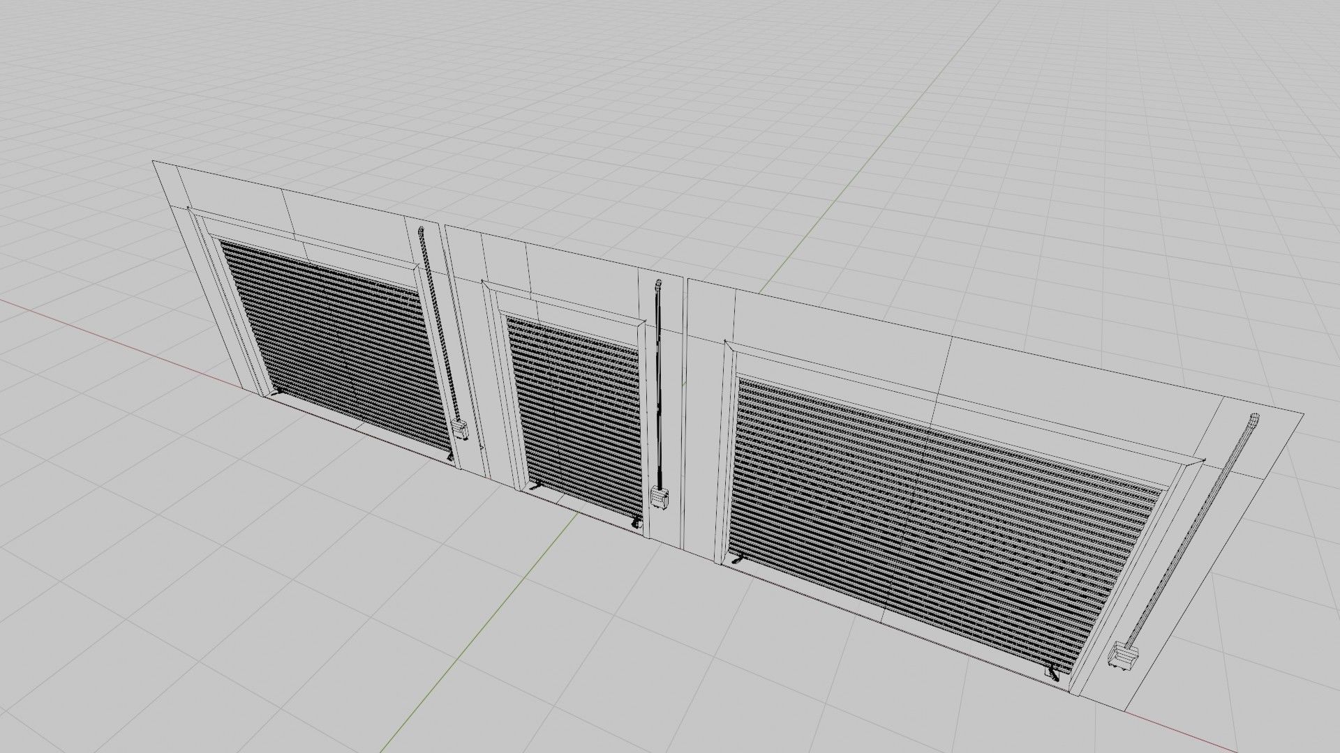 3D model rolling shutter door shop front 4k pbr textures VR / AR / low ...