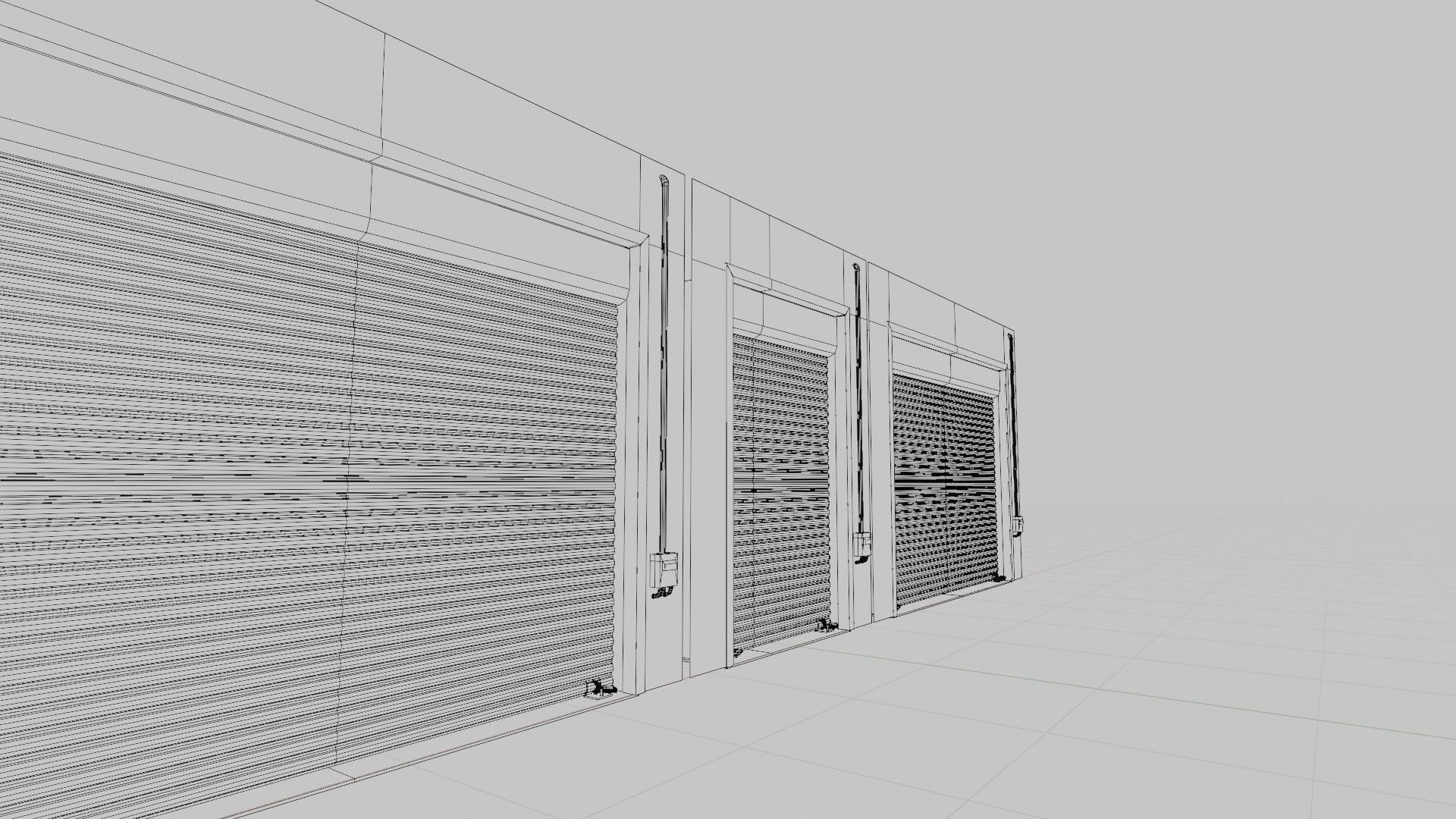 3D model rolling shutter door shop front 4k pbr textures VR / AR / low ...