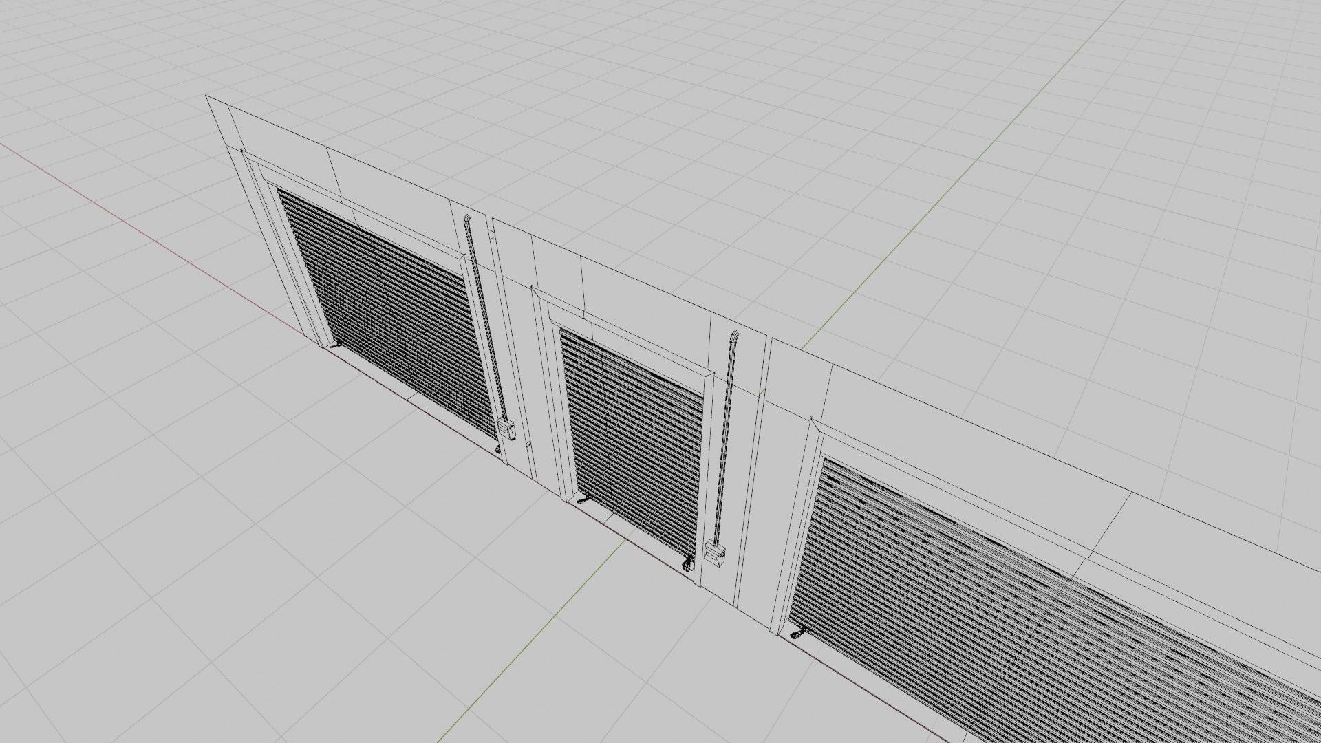 3D model rolling shutter door shop front 4k pbr textures VR / AR / low ...