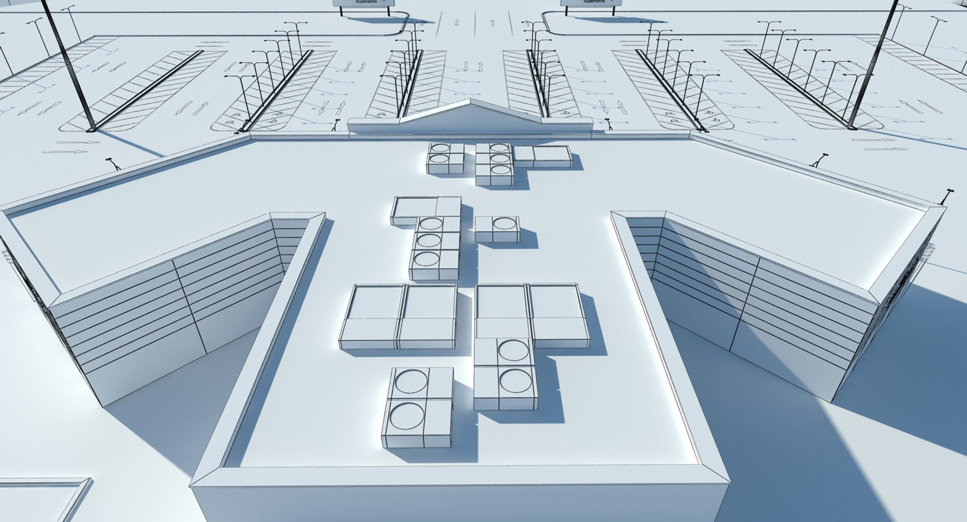 Walmart Supercenter Retail Lot 3D model | CGTrader