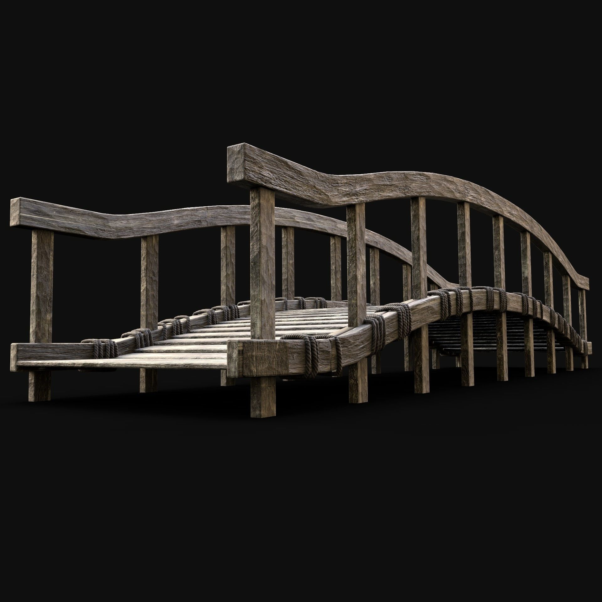 WOODEN BRIDGE MEDIEVAL PLATFORM CONSTRUCTION PACK COLLECTION | CGTrader