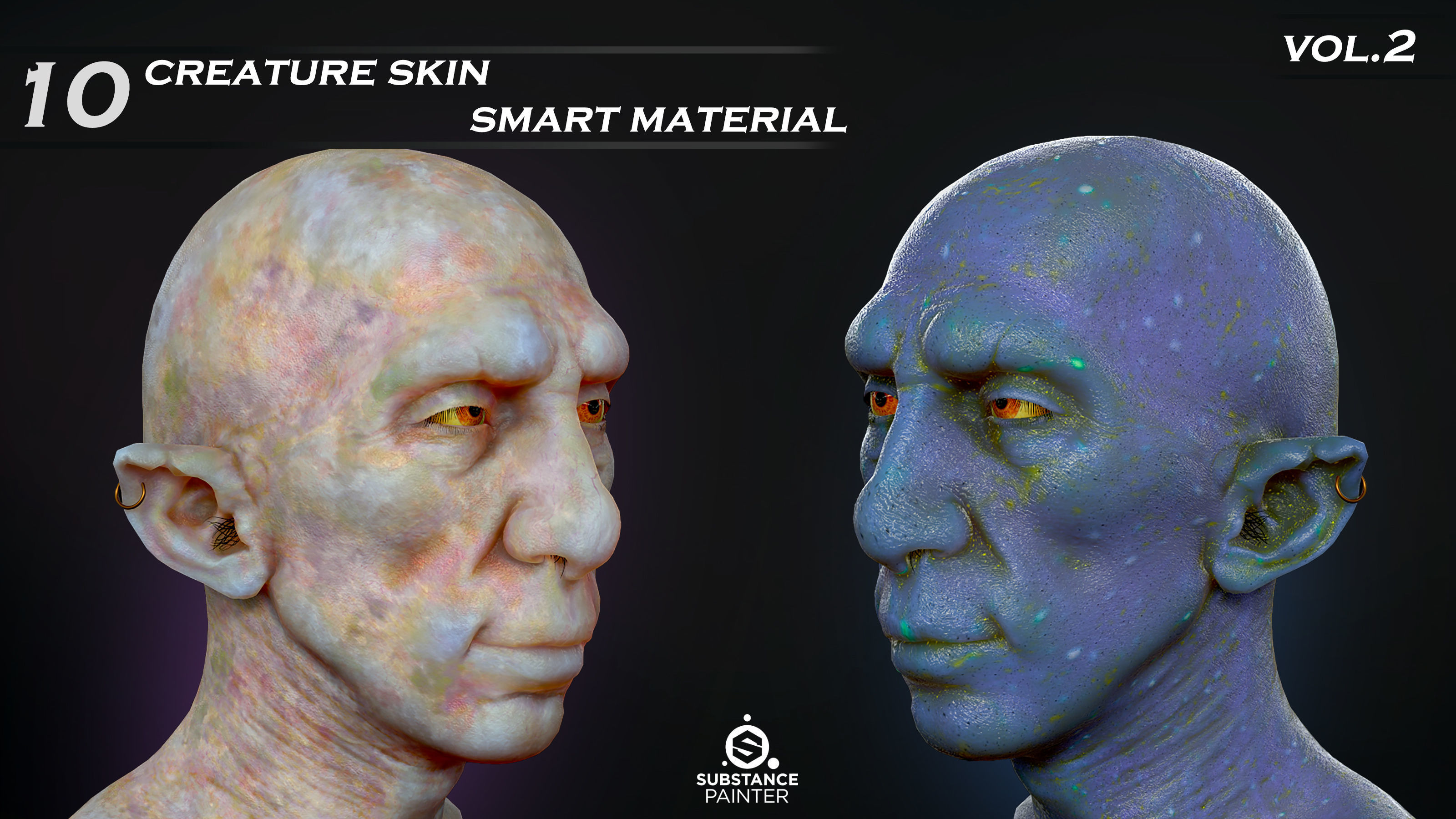 10 Creature skin smart material VOL 02 3D model | CGTrader