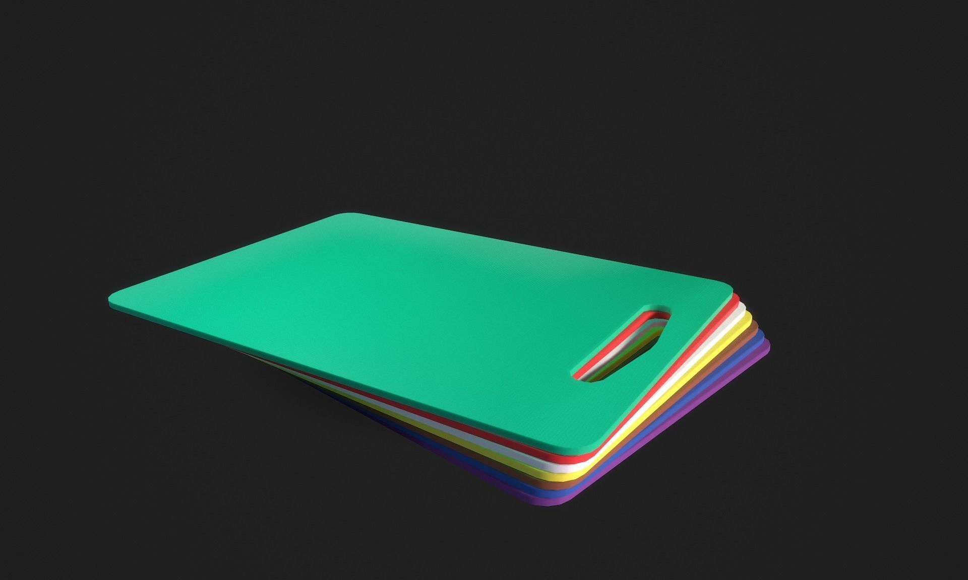 3D model Plastic Coloured Chopping Board Set VR / AR / low-poly | CGTrader