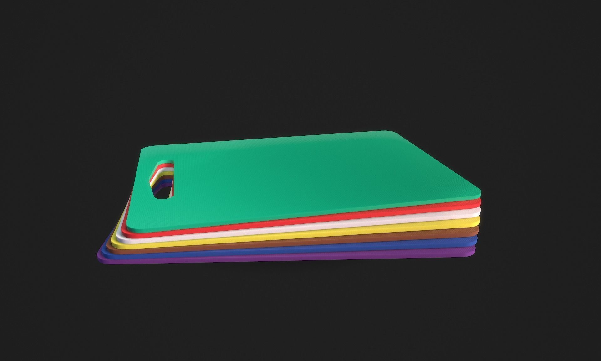 3D model Plastic Coloured Chopping Board Set VR / AR / low-poly | CGTrader