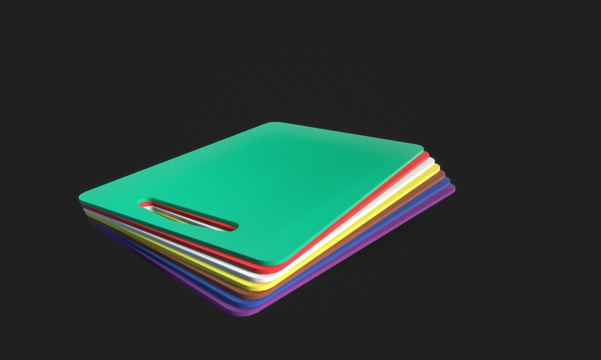 3D model Plastic Coloured Chopping Board Set VR / AR / low-poly | CGTrader