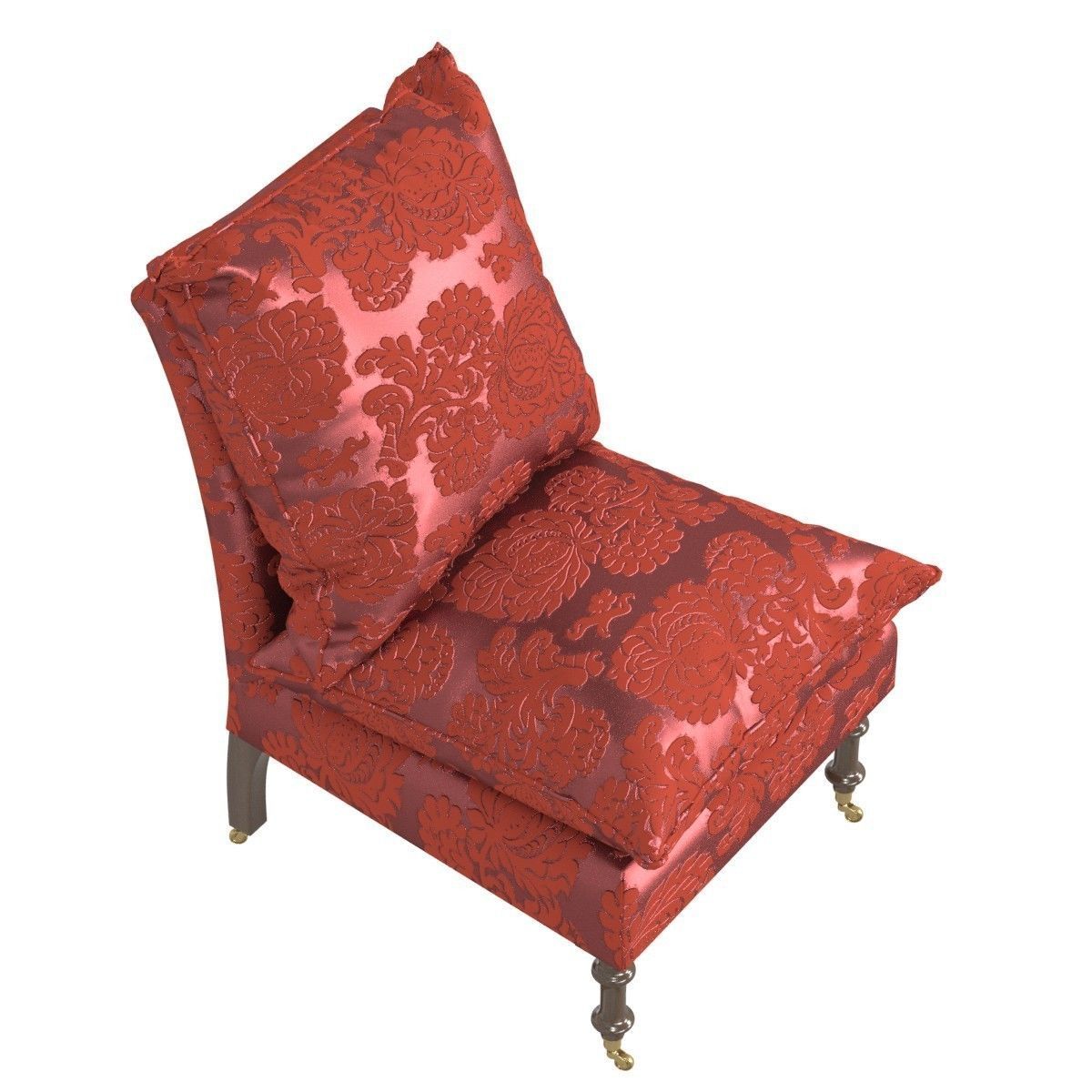 Bergere chair red upholstery 3D model | CGTrader