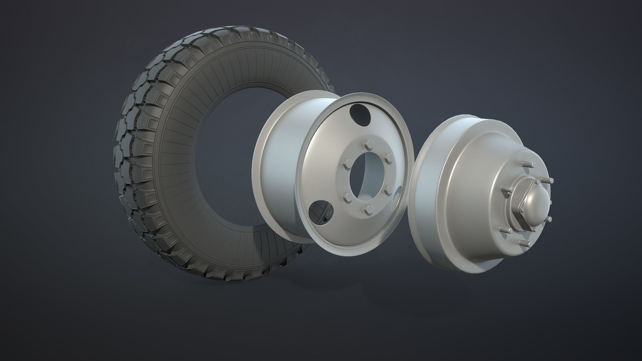 3D model Truck and Bus Wheels Set VR / AR / low-poly | CGTrader