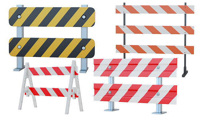 Road Steel Barricade 3D model | CGTrader